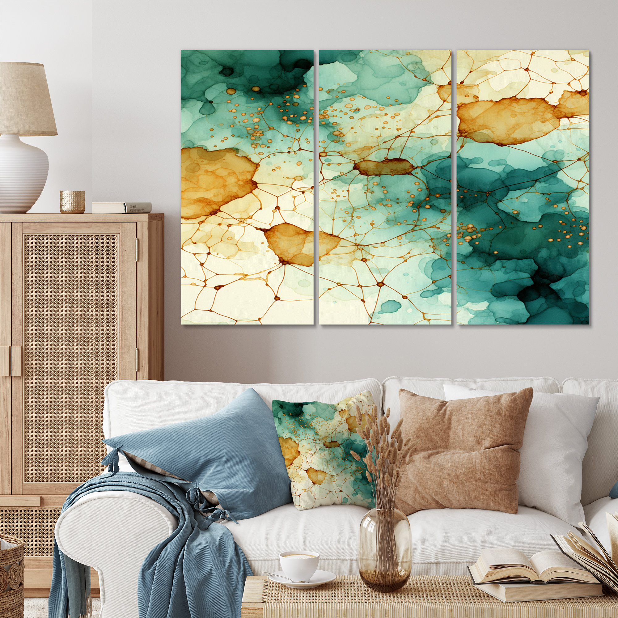 Design Art Retro Matrix On Vintage Teal Galactic Cloud - Transitional ...