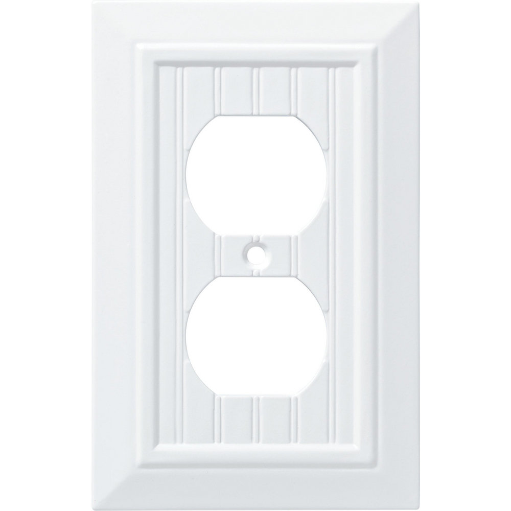 Franklin Brass Classic Beadboard 1-Gang Single Outlet Cover Wall Plate ...