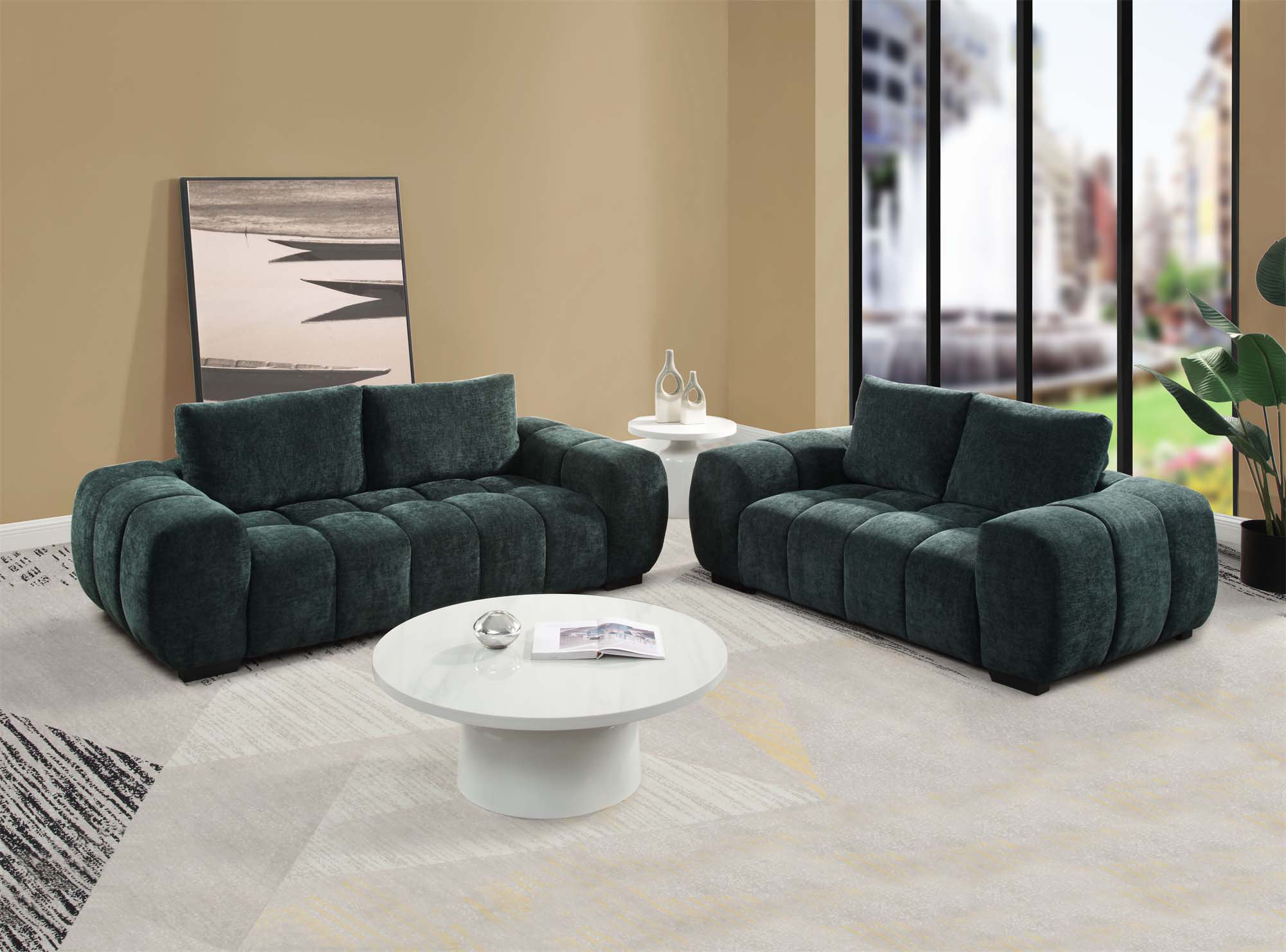 Hokku Designs Luxurious Two-Piece Sofa and Loveseat Set for Cozy Living ...