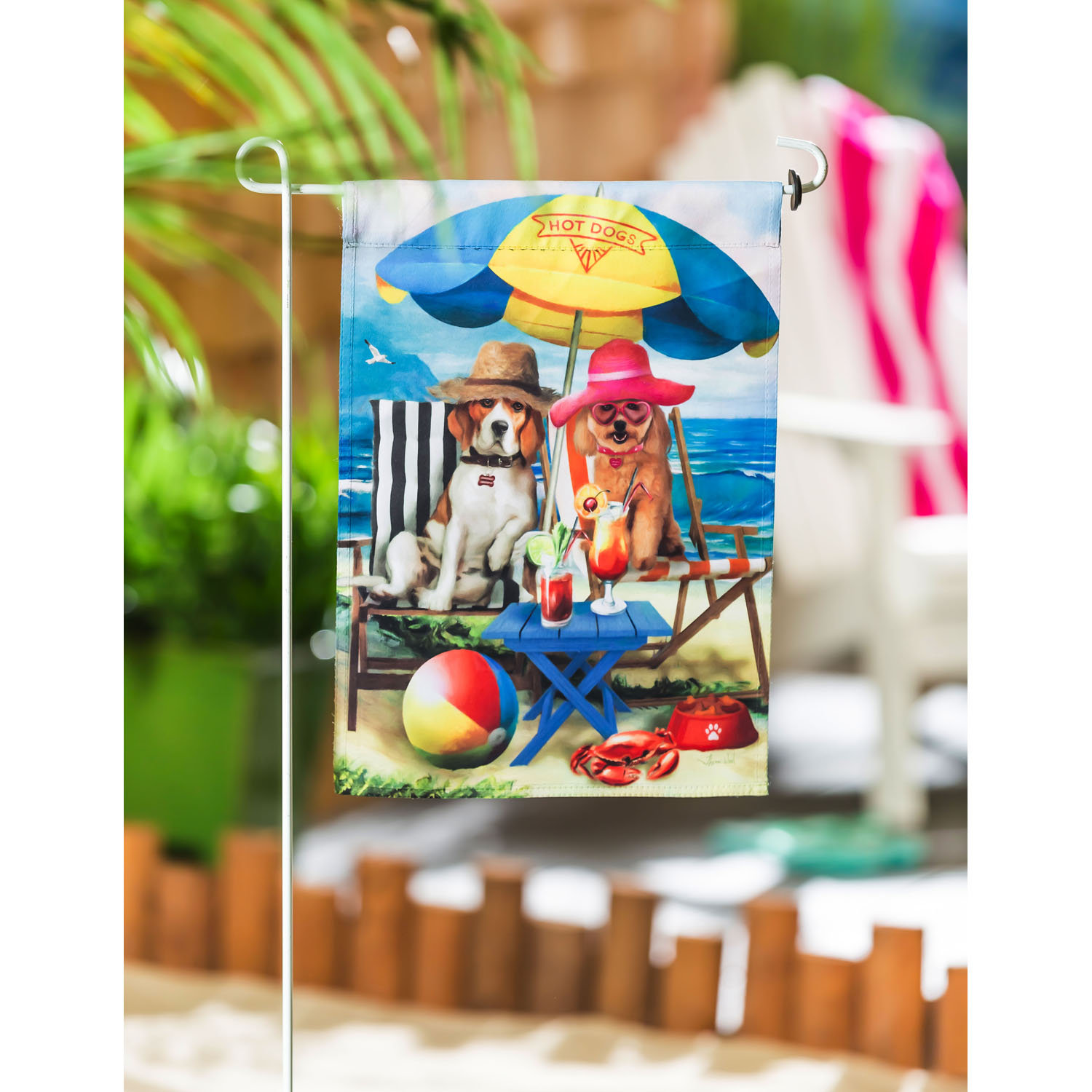 Highland Dunes Purcell Beach Dogs 2-Sided Polyester 18 x 13 in. Garden ...