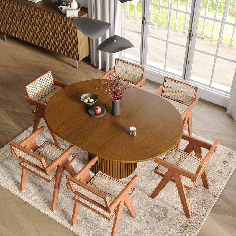 Latitude Run® Round Extendable Wood Dining Table | Wayfair
