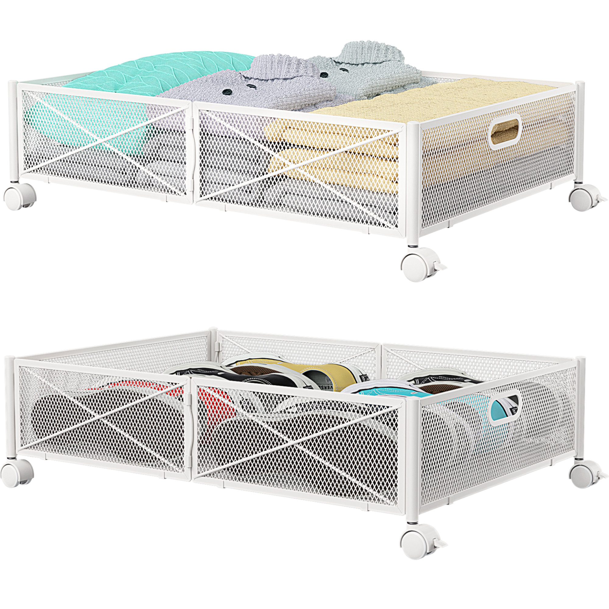 17 Stories Metal Under Bed Storage (set Of 2) & Reviews | Wayfair