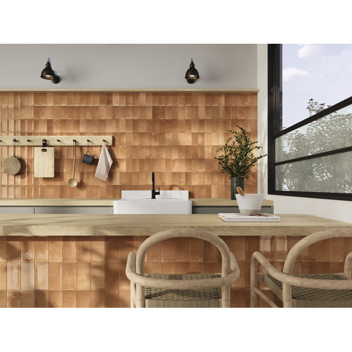 The Bella Collection Cascade 3" x 6" Ceramic Brick Look Wall Tile | Wayfair