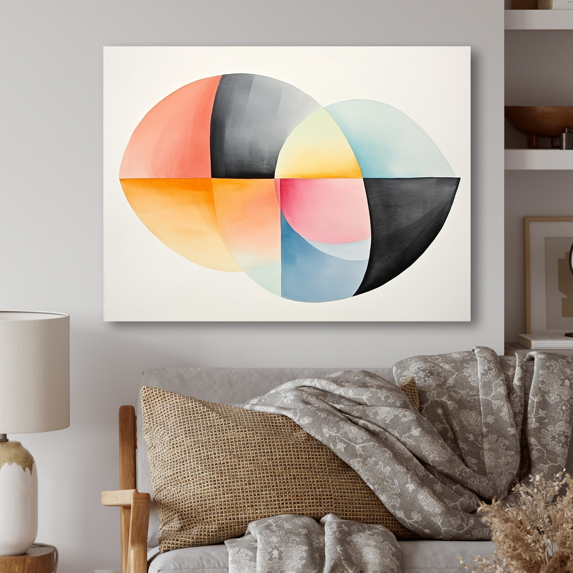 Ivy Bronx Geometric Soft Colors Patterns II - Geometric Metal Wall Art ...