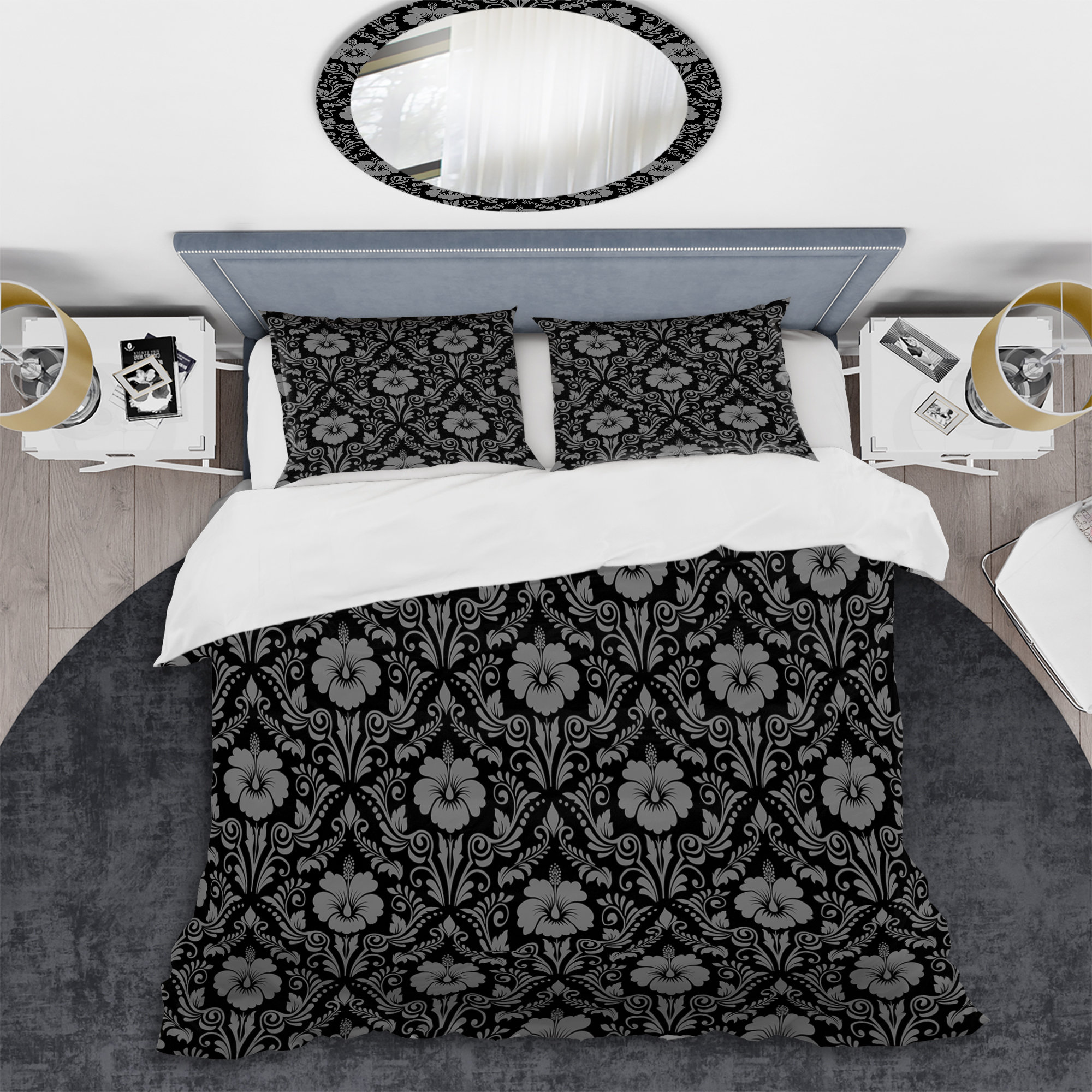 black damask bedding