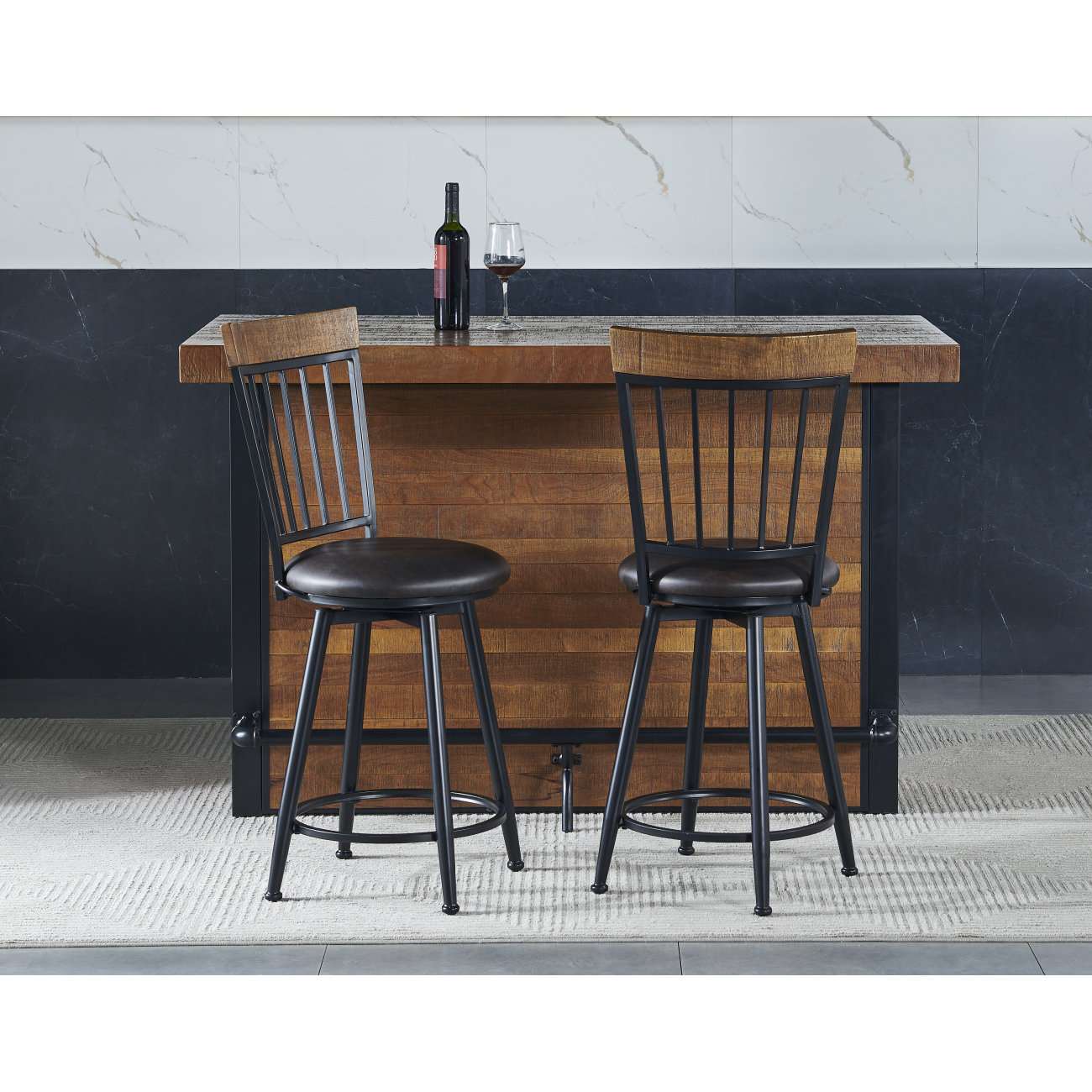 17 Stories Tyler - 3 Piece Dining Set (Bar Table And Chairs) | Wayfair