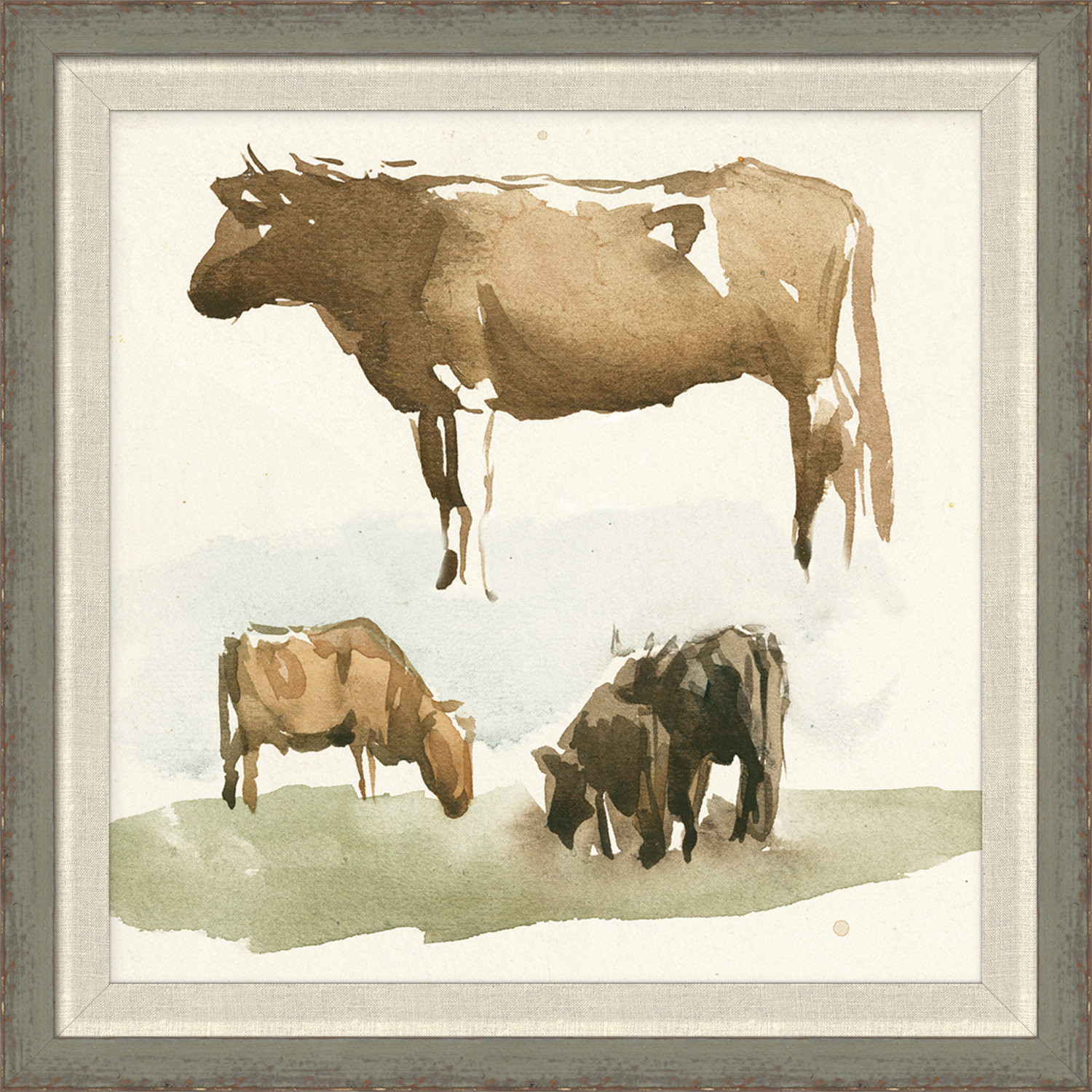 Wendover Art Group Painterly Cows 3 - Picture Frame Painting | Wayfair
