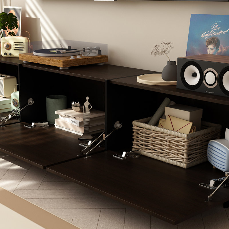 Ebern Designs Modern Minimalist TV Stand With Hidden Storage And Soft ...