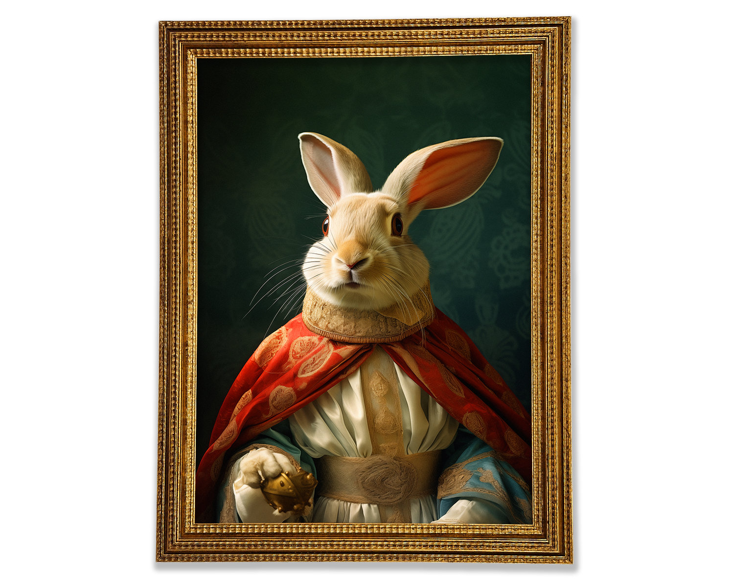 Happy Larry The Renaissance Rabbit Gold Leaf Framed Print | Wayfair.co.uk