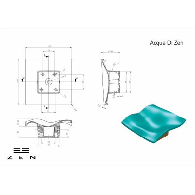 ZEN Design Aqua Di Zen Square Knob | Wayfair