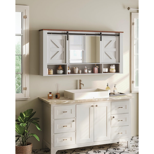 Ebern Designs Farmhouse Fleta With LED Lights – Sliding Barn Door ...