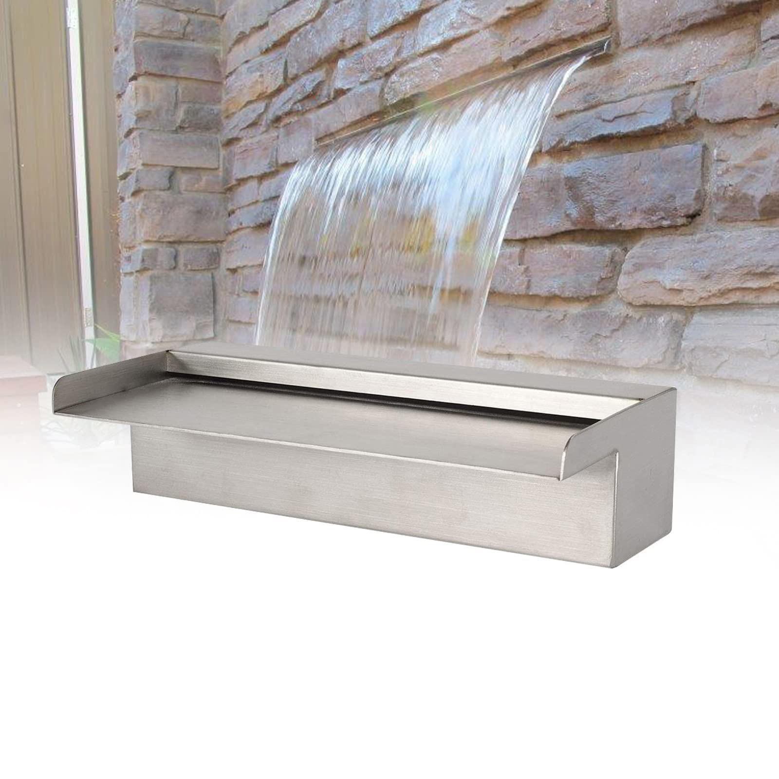 Ebern Designs Waterfall Pool Fountain, 304 Stainless Steel Pond ...