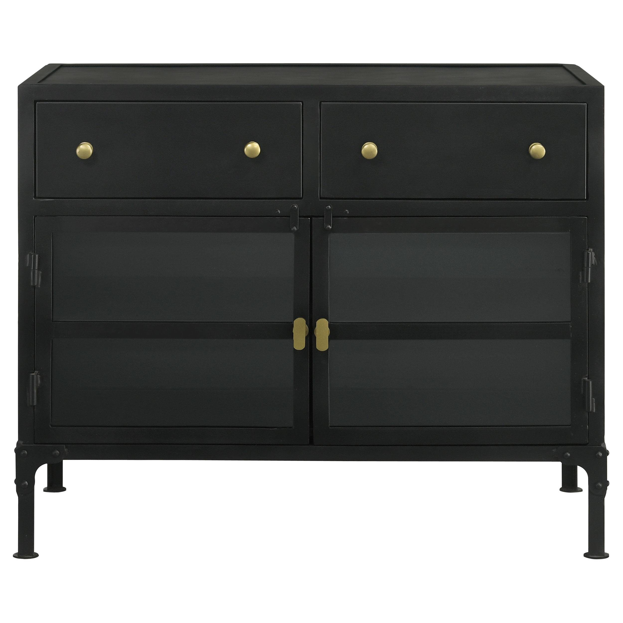 Newline Sadler 2-Drawer Metal Accent Storage Cabinet Matte Black | Wayfair