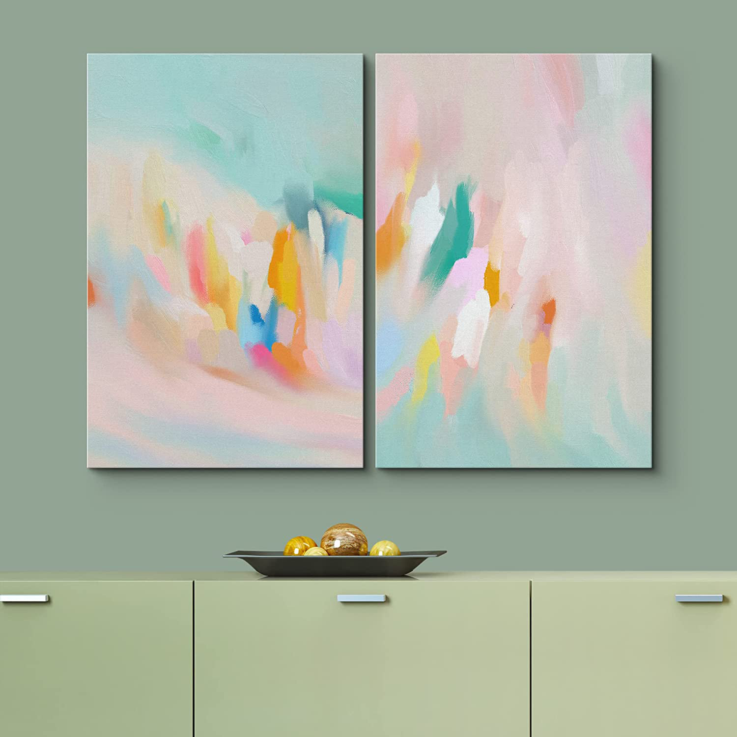 SIGNLEADER Colorful Brushstrokes Vibrant Multicolor Abstract Modern ...