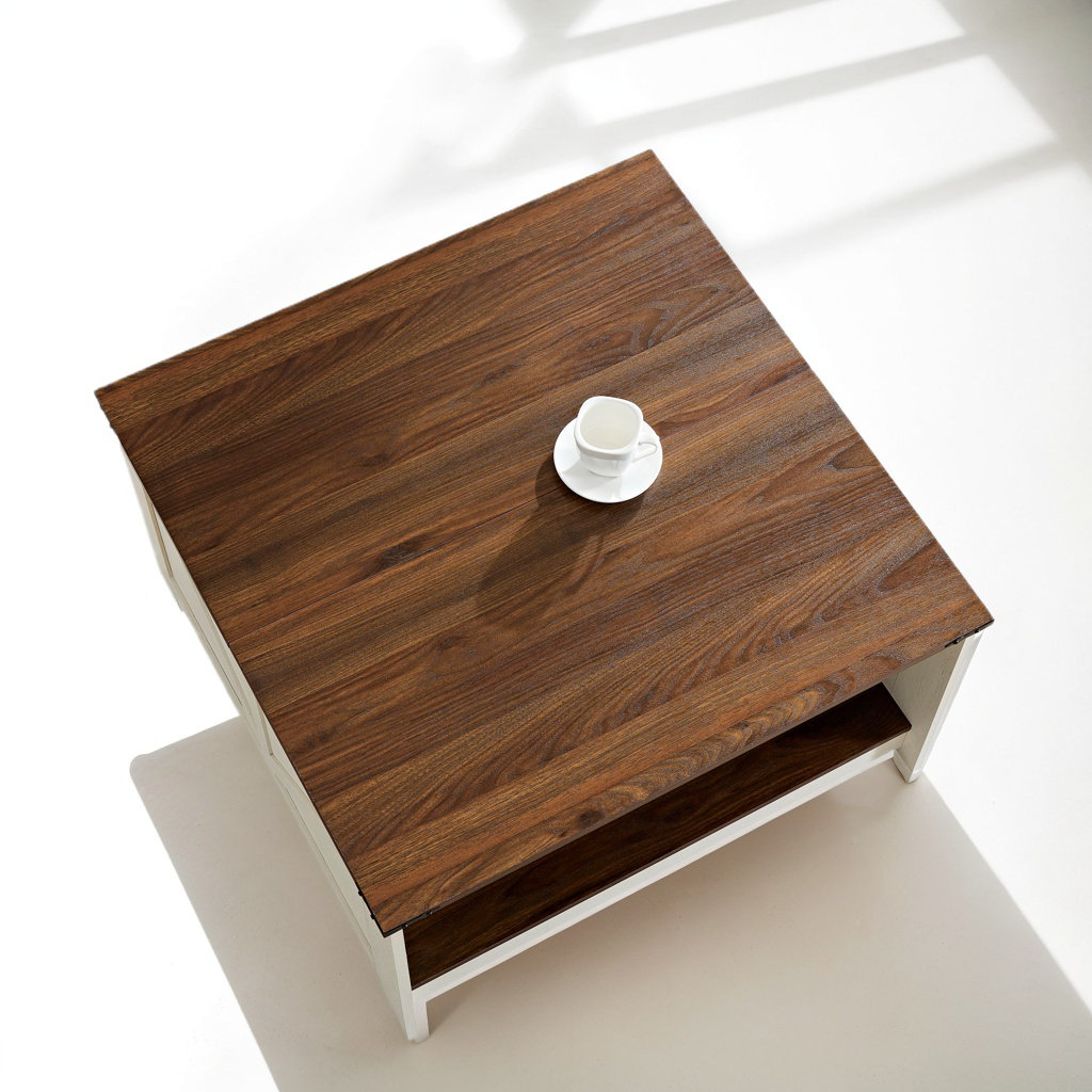 Gracie Oaks Kinchens Farmhouse Coffee Table – Square Rustic Wood Design ...
