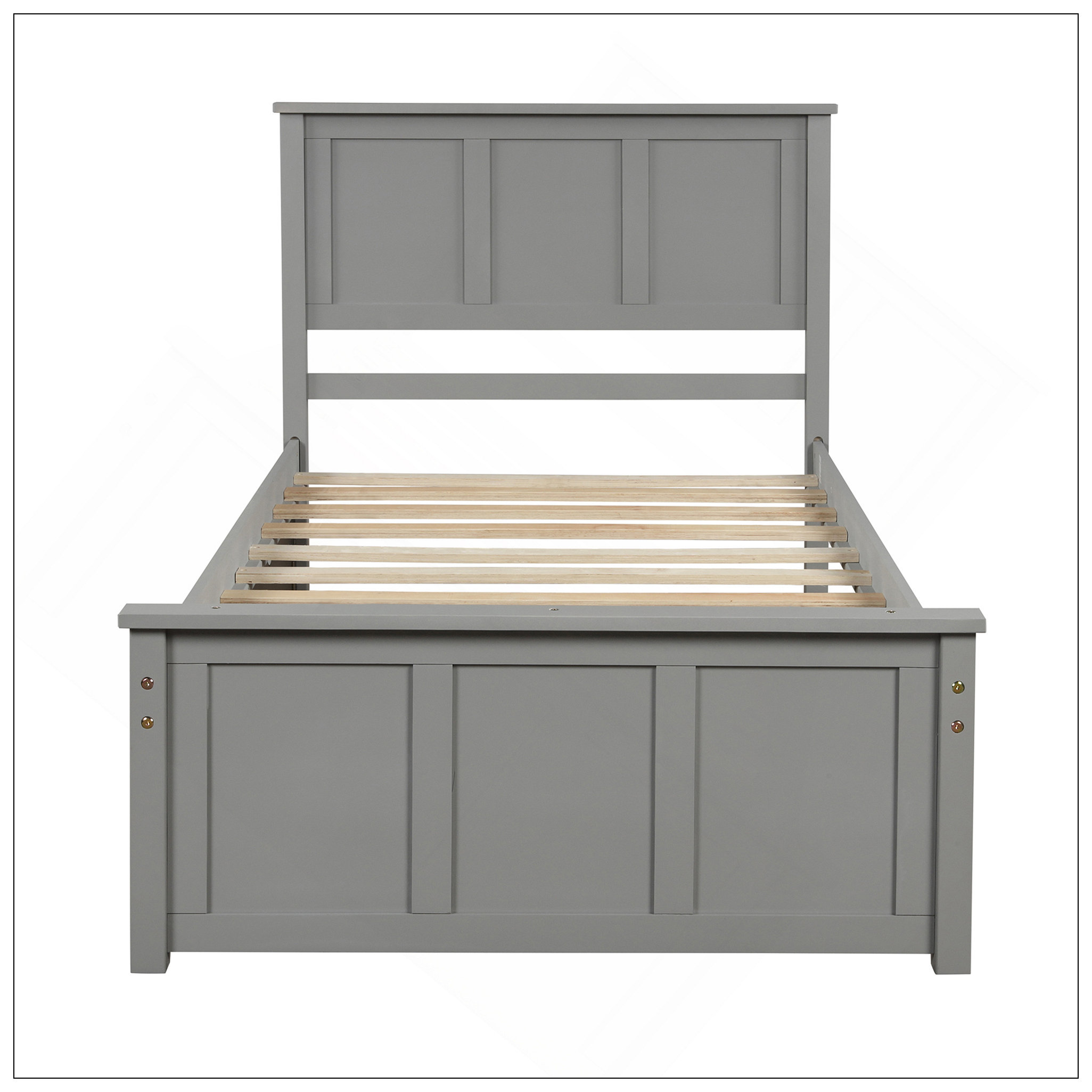 Latitude Run® Space-Saving Twin Size Platform Bed With Trundle, Sturdy ...