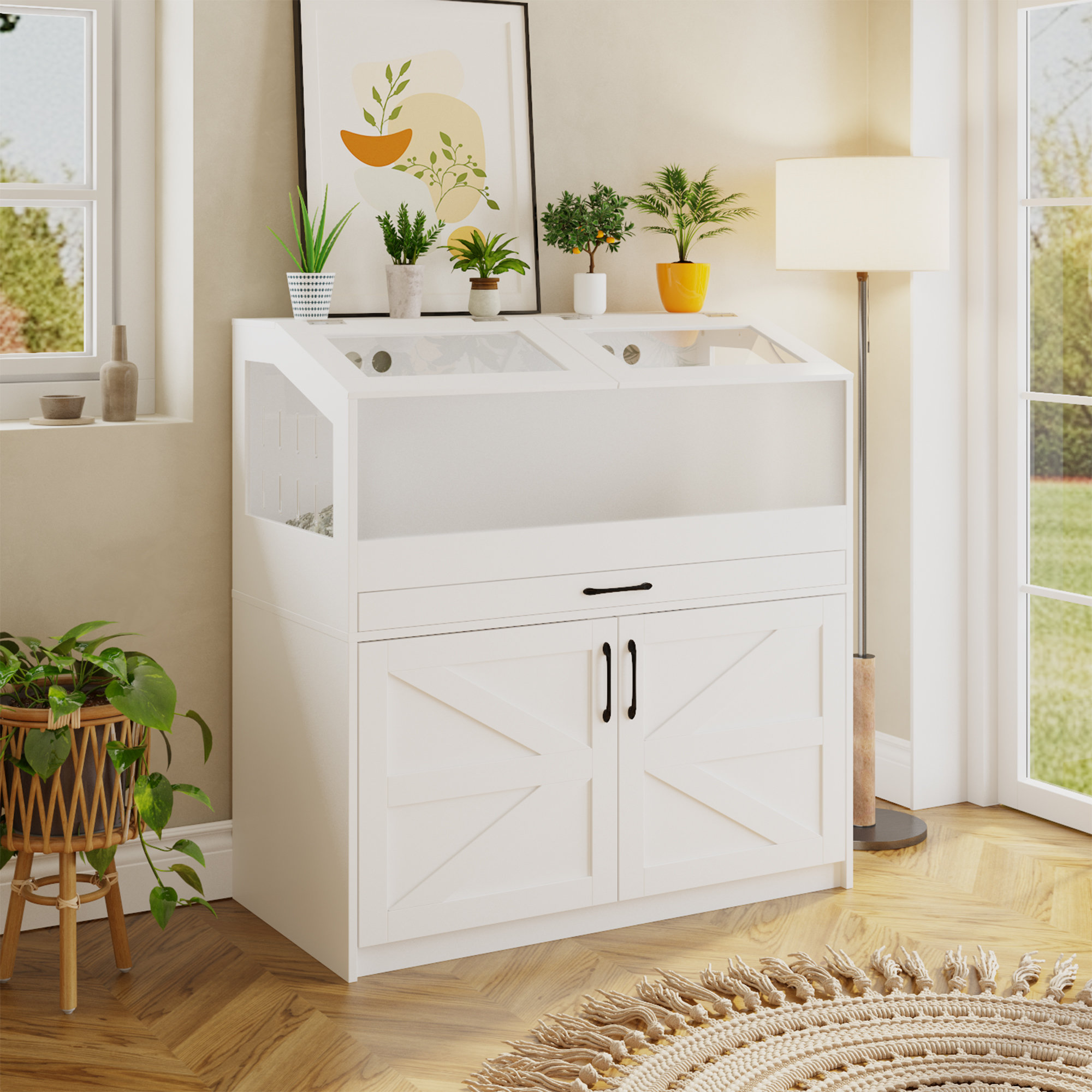 Metaoutdoors Reptile Stand With Removable Tray And Acrylic Windows ...