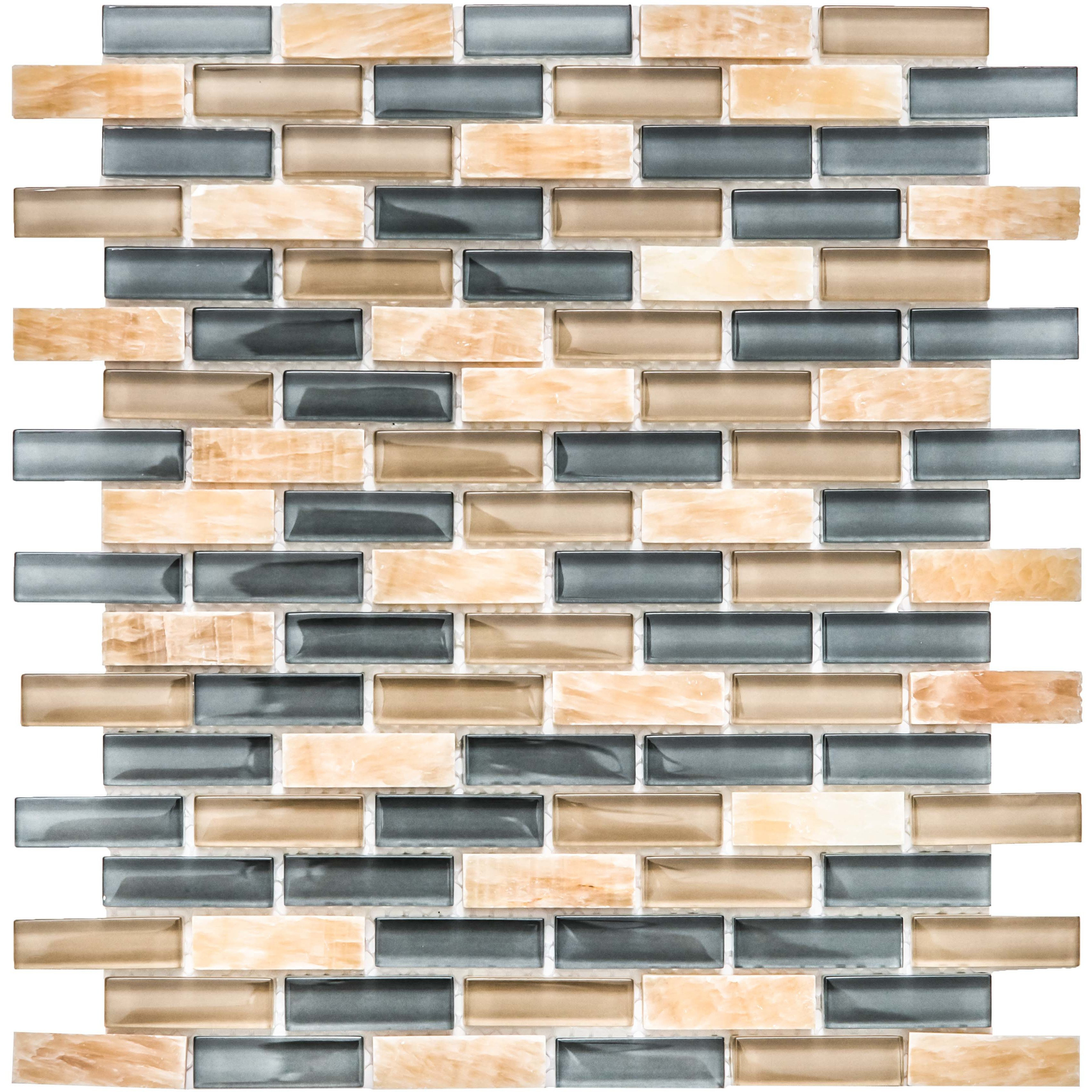 The Tile Life Victory 1" x 2" Glass Linear Mosaic Wall Tile | Perigold