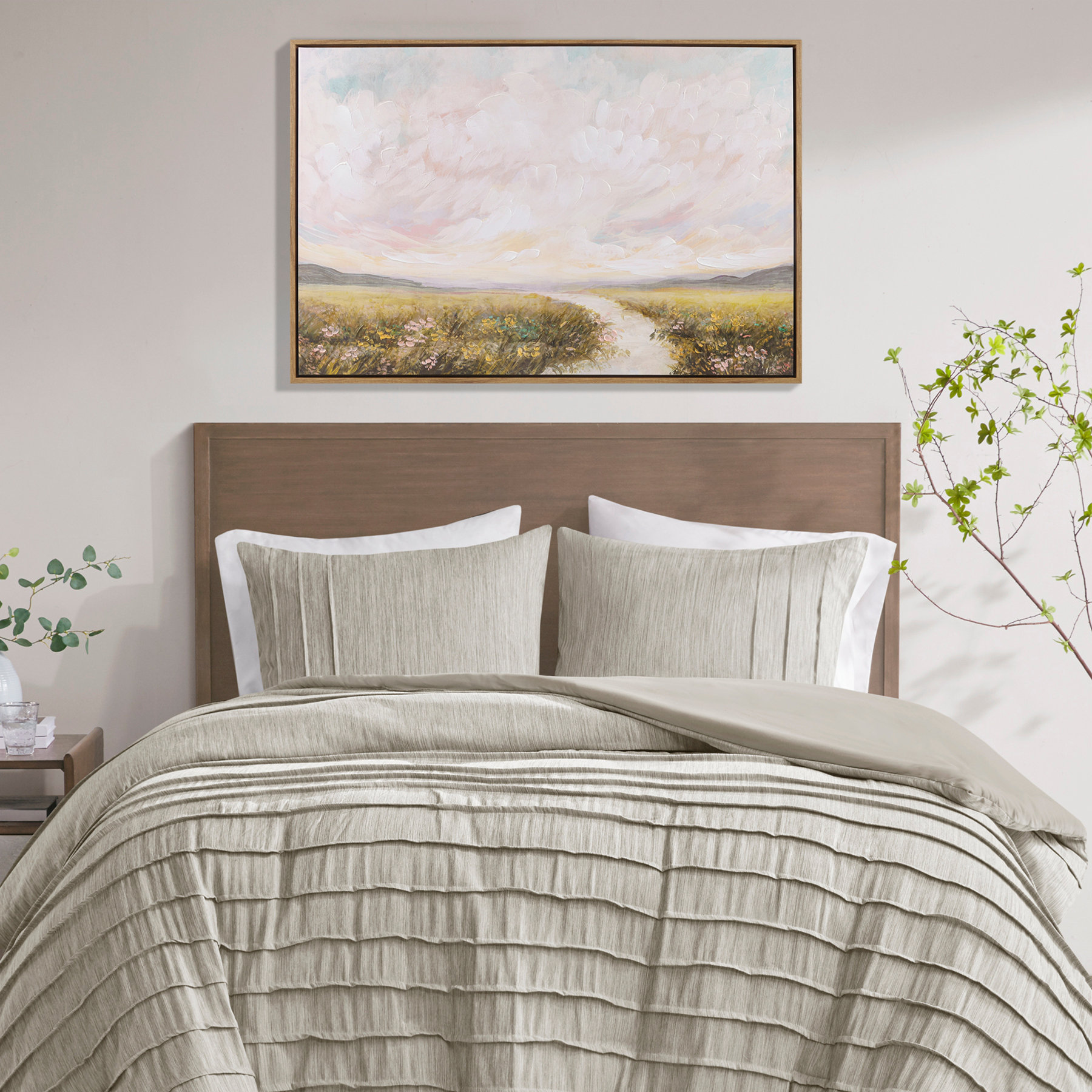 Latitude Run® Hand Embellished Framed Canvas Abstract Landscape Wall ...