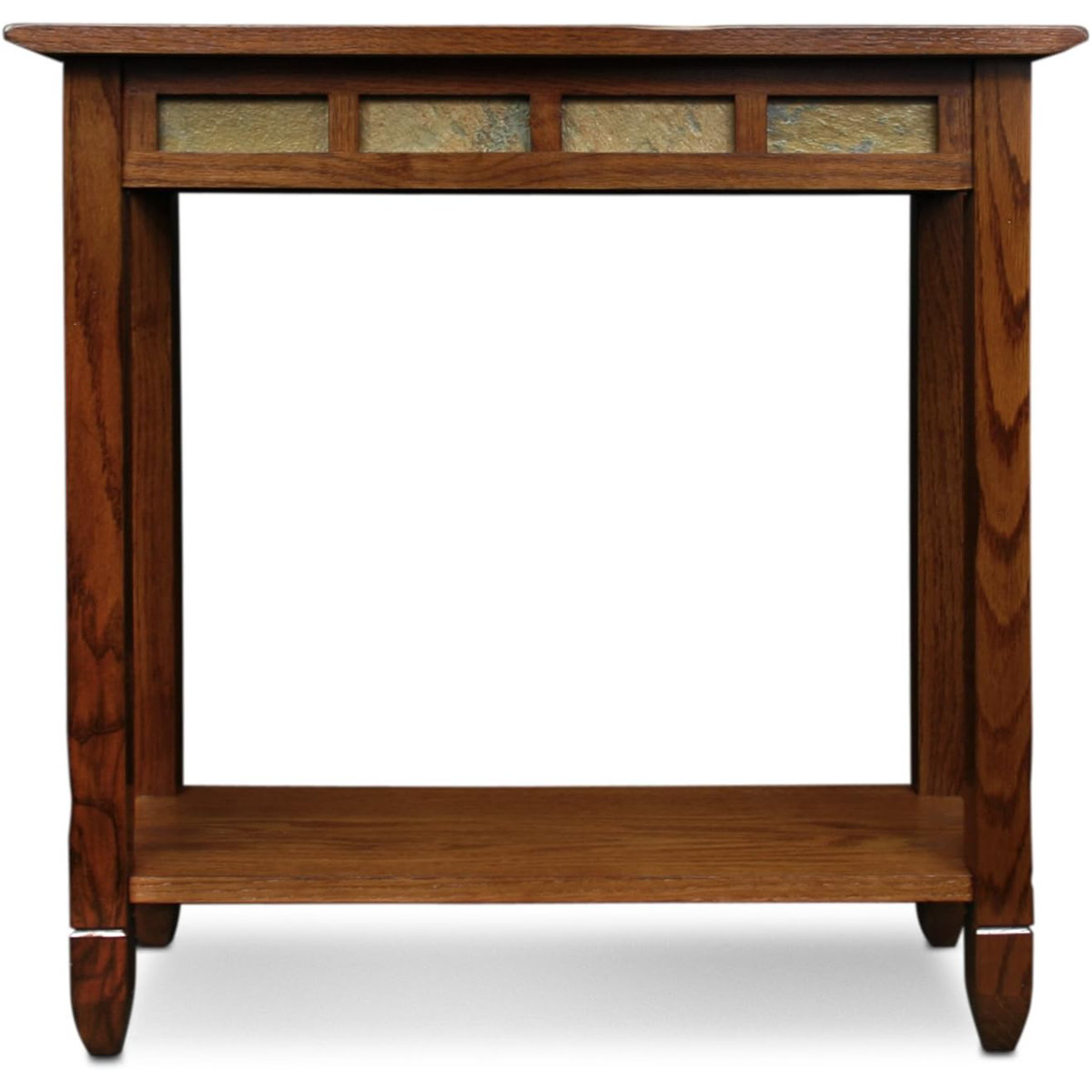 One Allium Way® Rustic Slate Tile Console Table With Shelf, Oak Brown ...