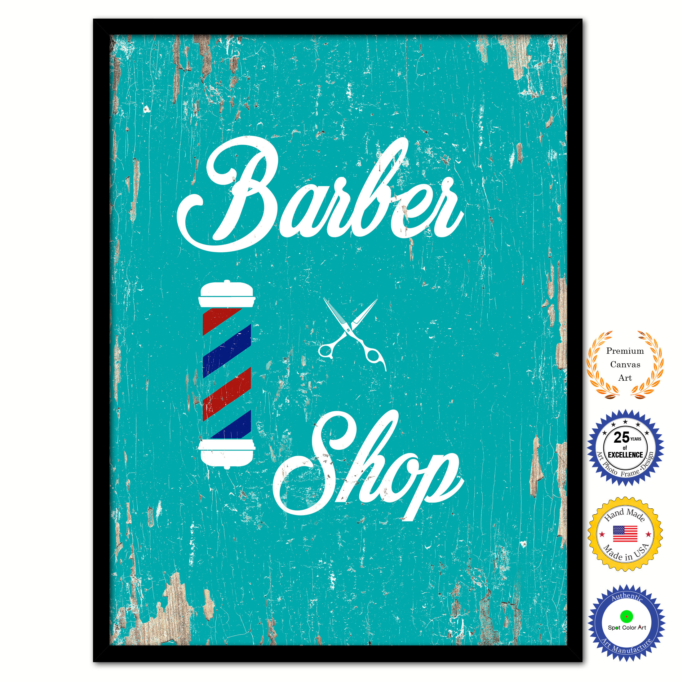 Trinx Barber Shop - Picture Frame Print on Canvas | Wayfair
