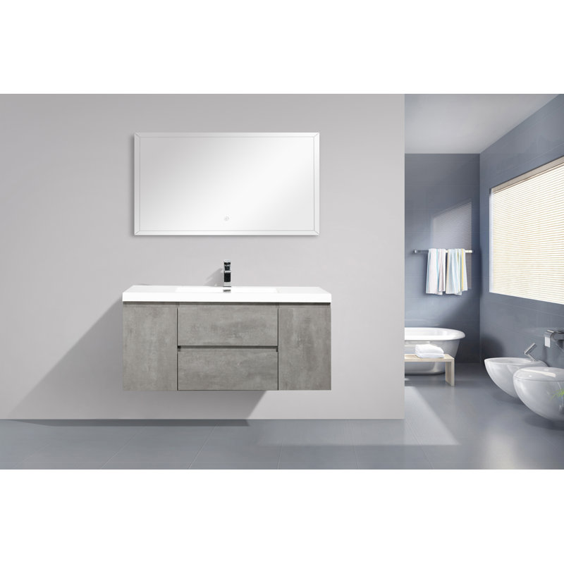 Orren Ellis Monteiro 47" Wall-Mounted Single Bathroom Vanity Set | Wayfair