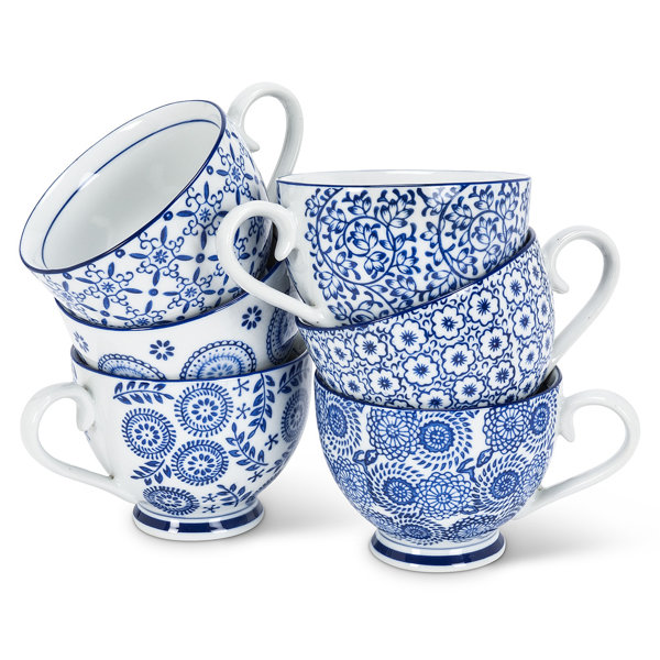 MDR Trading Inc. Set Of 6 Assorted Patterned Blue And White Cup | Wayfair