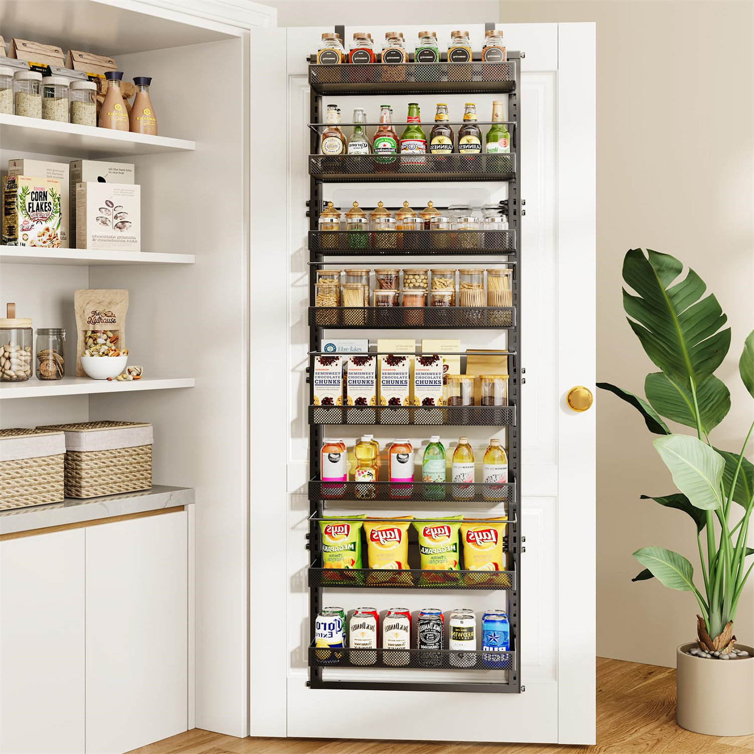 Rebrilliant Pantry Door Spice Rack Organizer - 8 Tier Over The Door ...