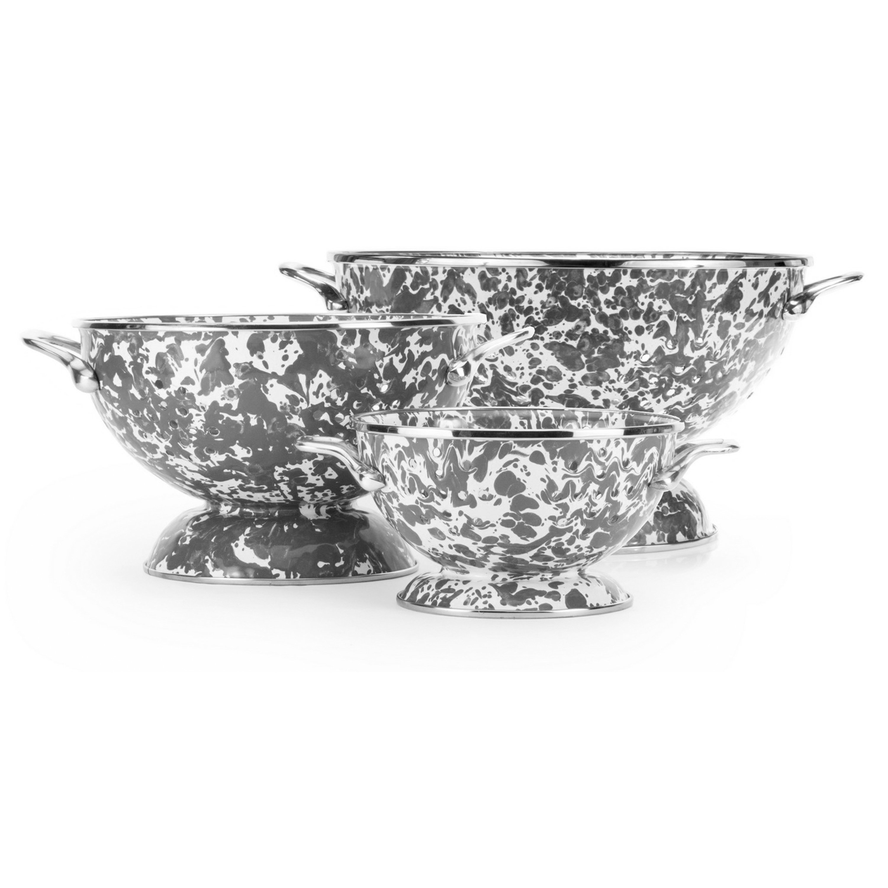 Golden Rabbit Grey Swirl Set of Colanders | Perigold