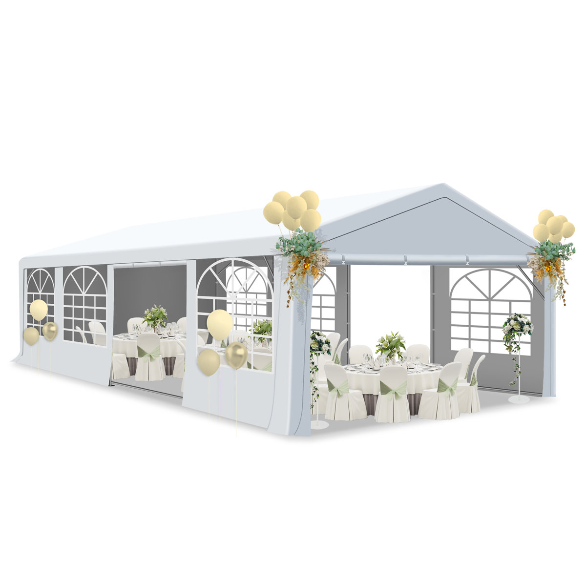 COVERONICS Outdoor Galvanized Steel Party Tent - Heavy Duty Removable ...