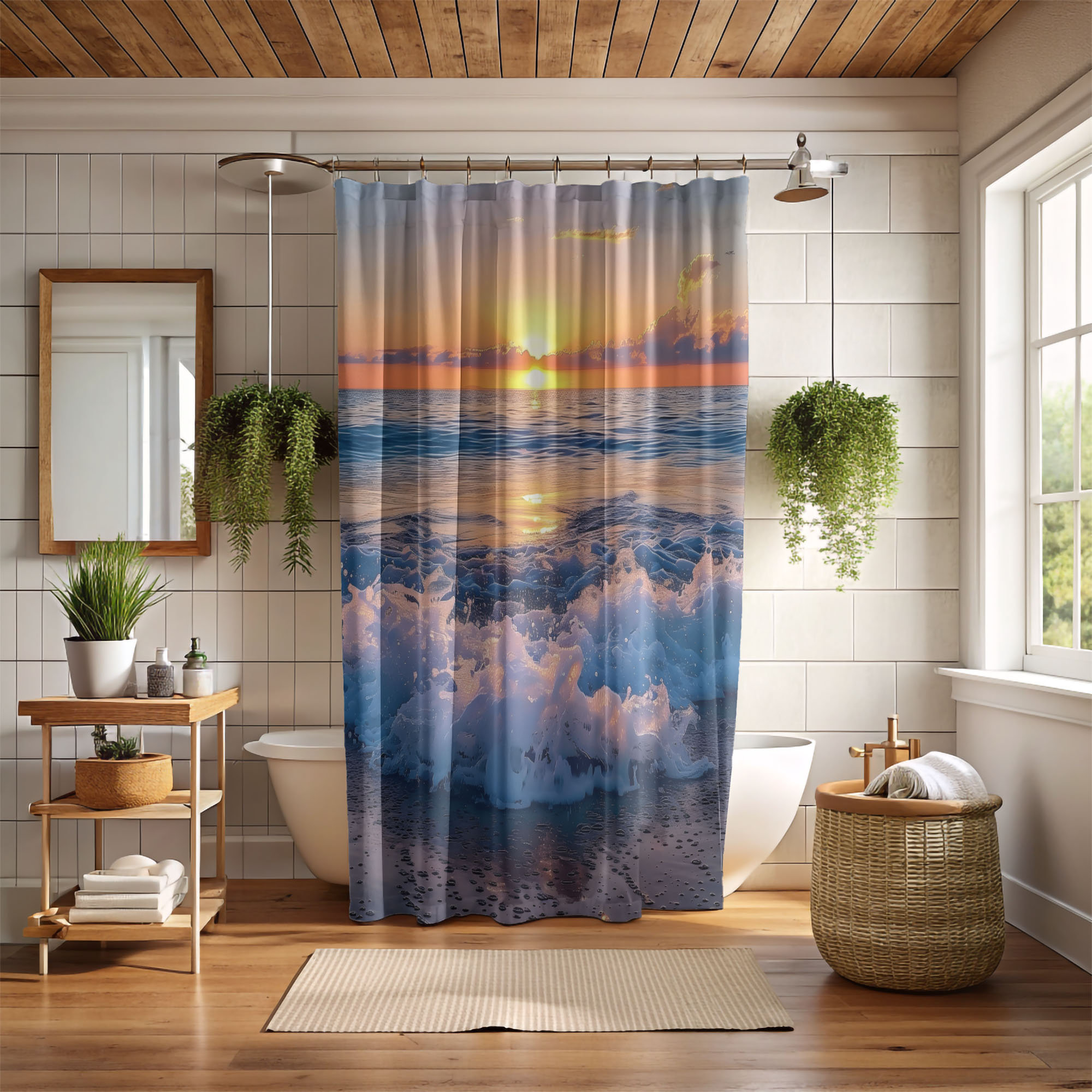 Ivy Bronx Twilight Surf - Premium Shower Curtain | Wayfair
