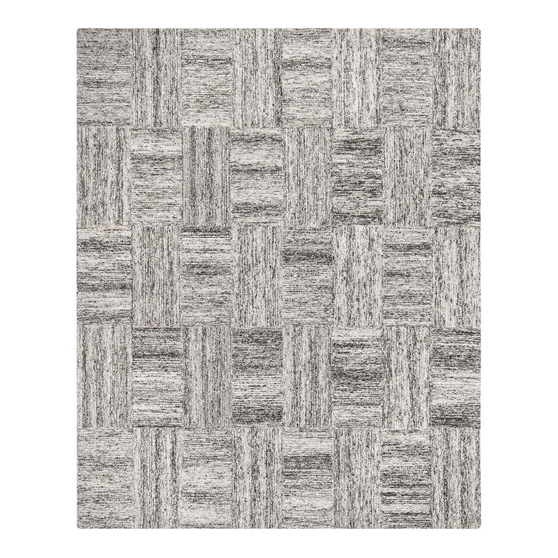 Ebern Designs Grey Geometric Area Rug, Hand Tufted using Viscose,Wool ...