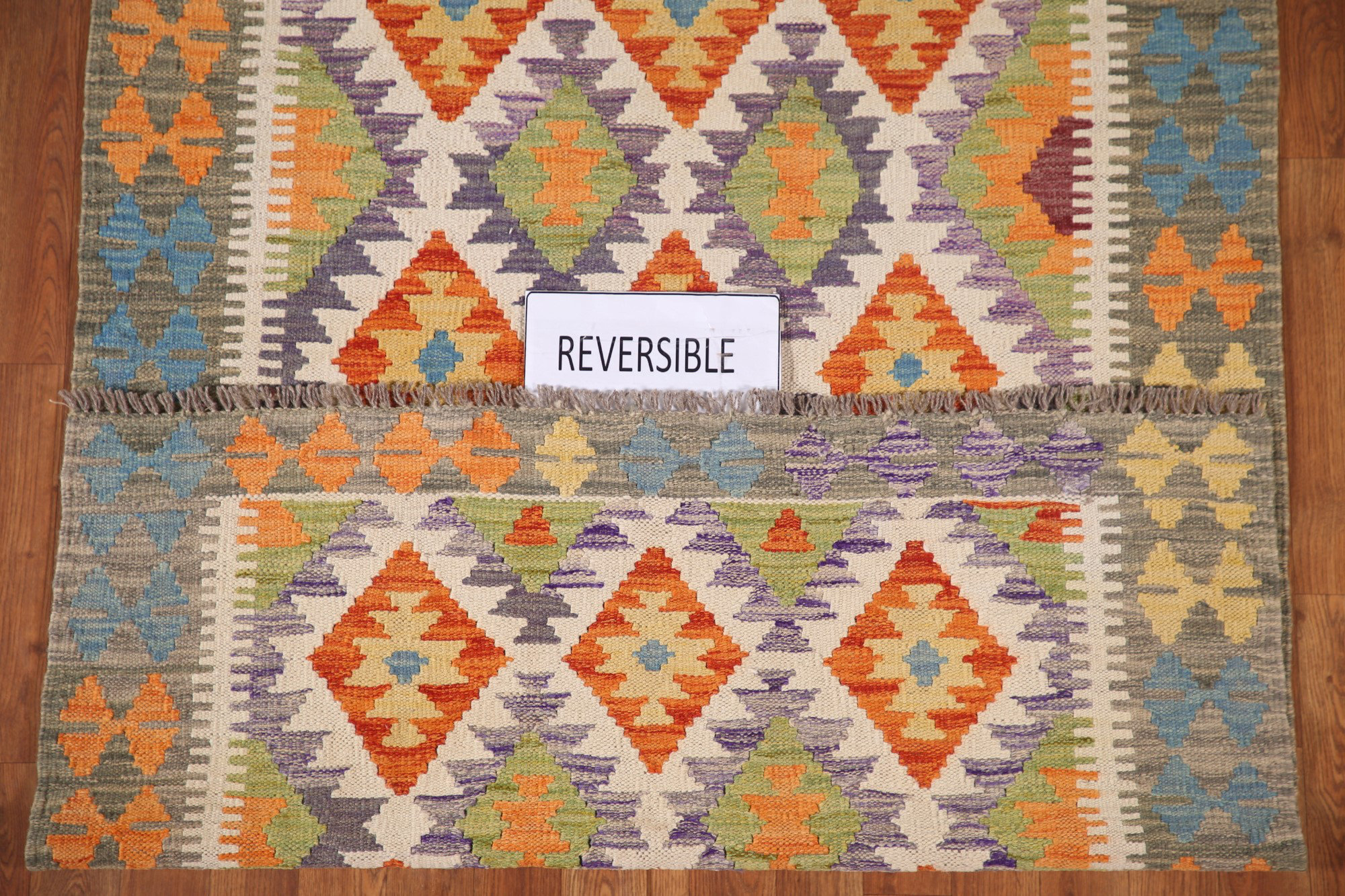 Dakota Fields Geometric Wool Kilim Oriental Rug 4x6 | Wayfair