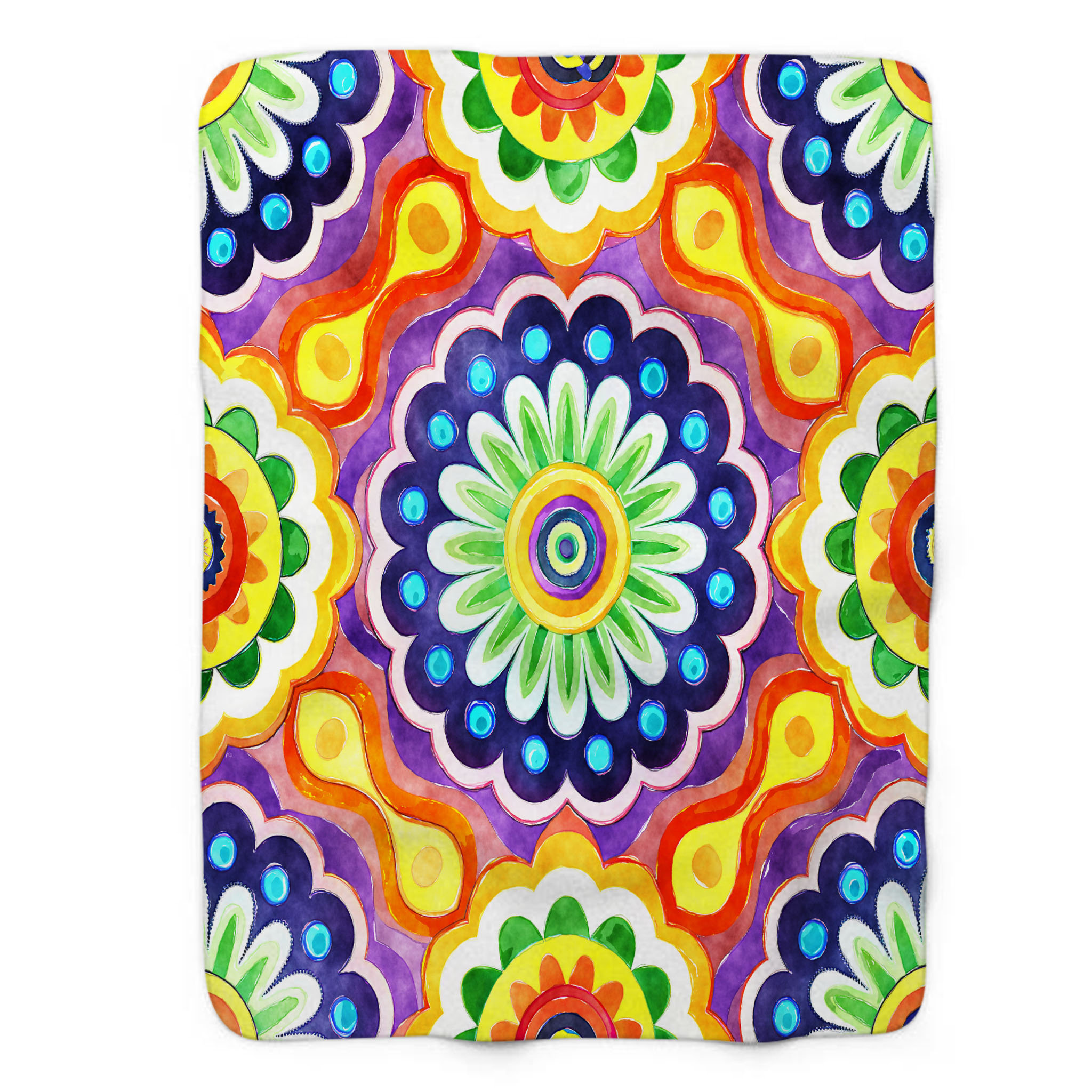 MentionedYou Funky Mandala Fusion - 1 Piece Premium Sherpa Blan Throw ...