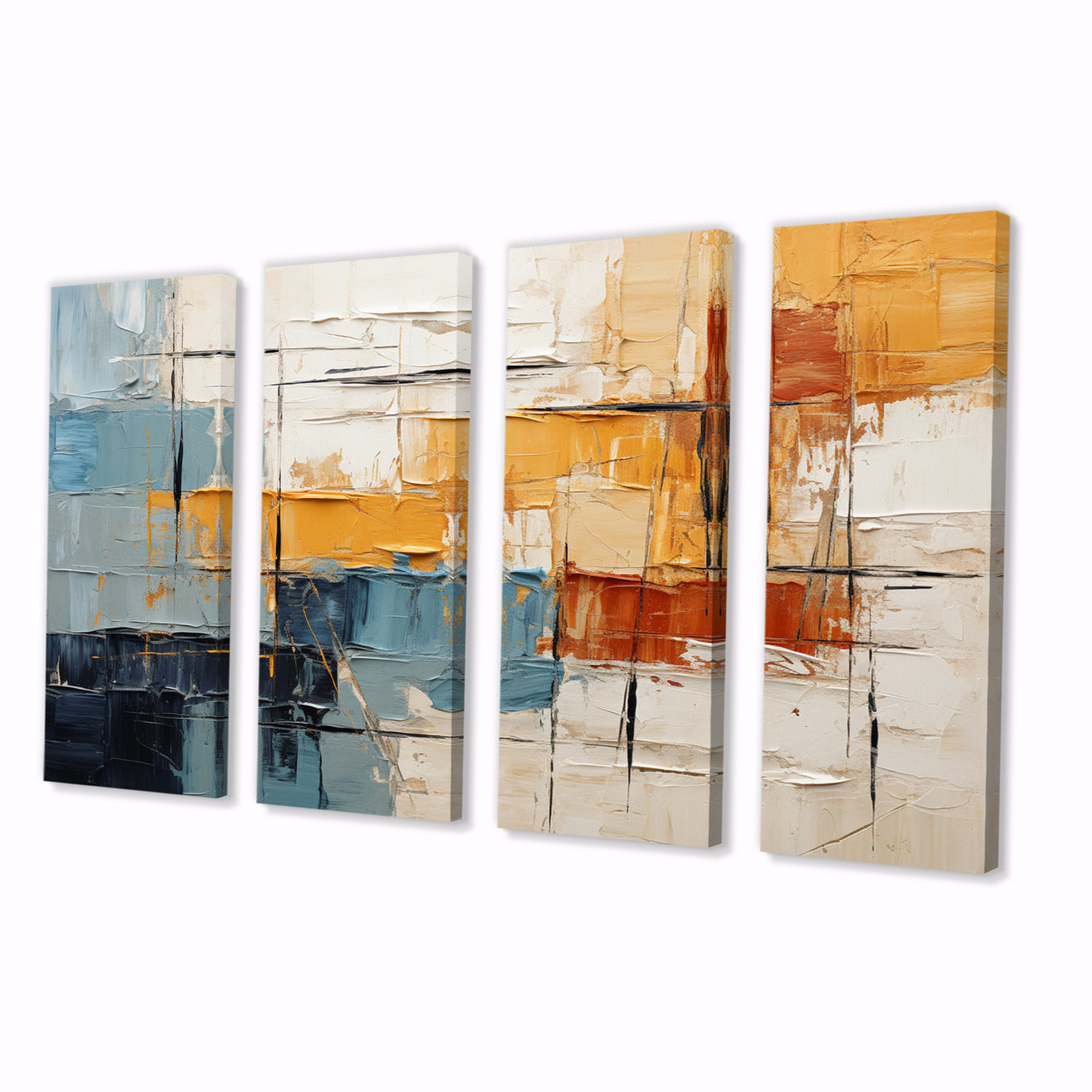 Design Art Prairie Bliss - Abstract Collages Canvas Art Print - 4 ...