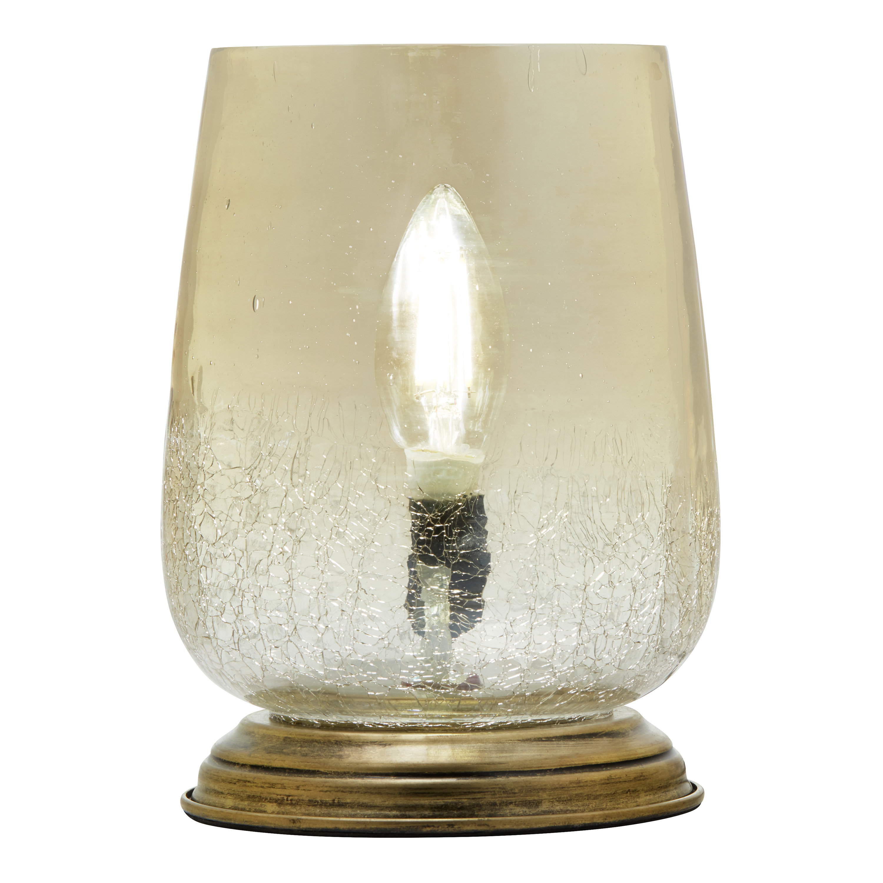 Three Posts™ Mangino 7.9" Antiqued Crackle Glass Shade Accent Lamp ...