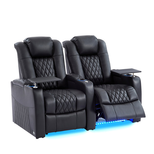 Brayden Studio® Leather Home Theater Seating, Game Seats Movie Theater ...