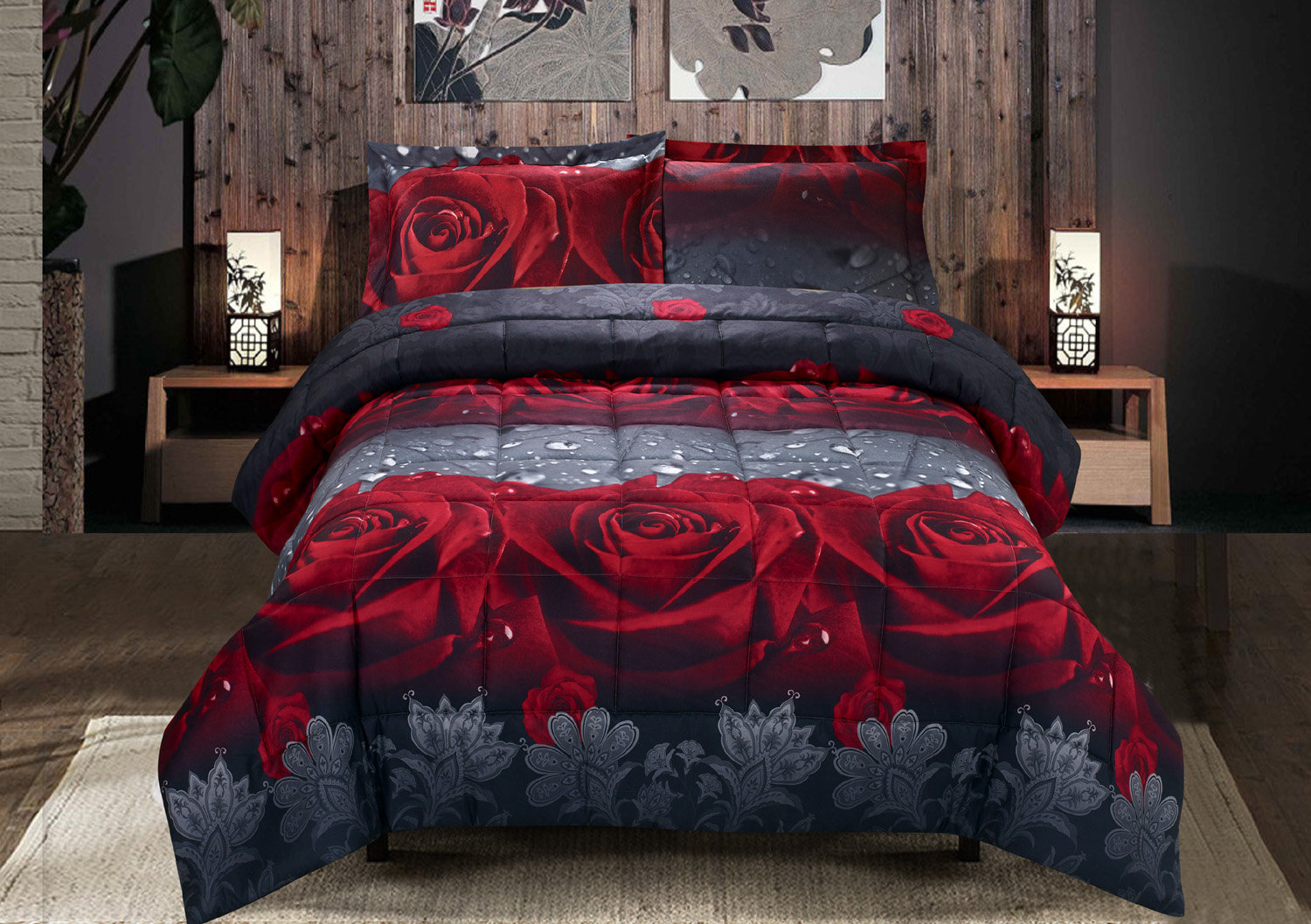 Homechoice International Group Rose Love Romantic Comforter Set ...