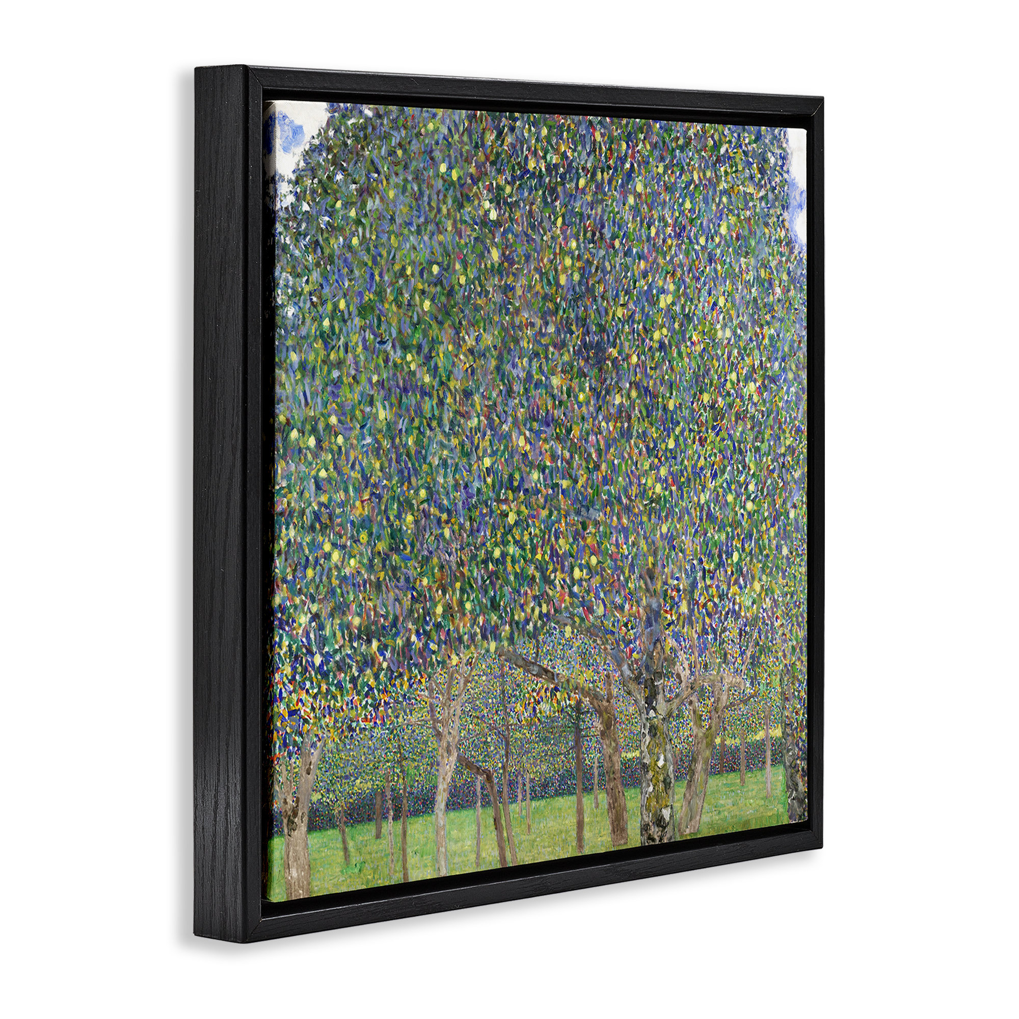 Lark Manor™ Abstract Mosaic Trees Black Framed Floater Canvas Wall Art by Gustav Klimt | Wayfair