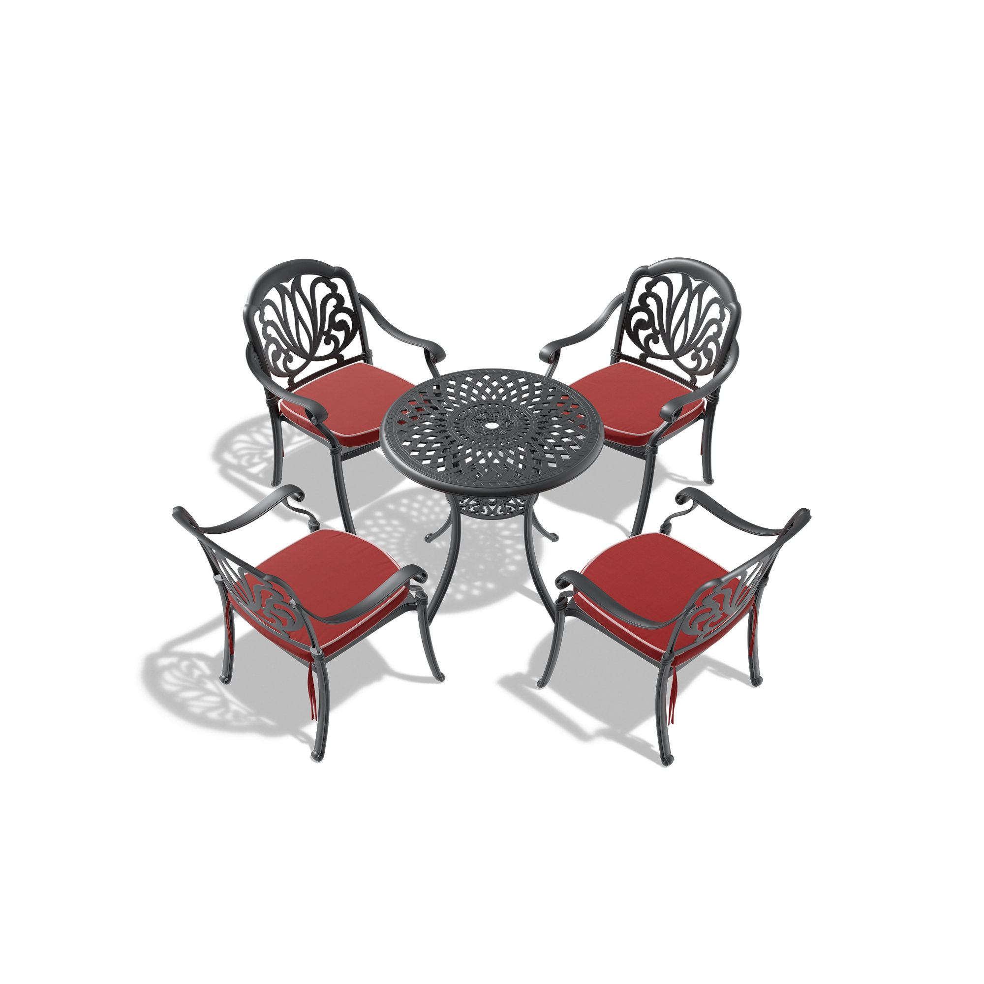 Bloomsbury Market Bilol 4 - Person Round Outdoor Dining Set with Cushions | Wayfair