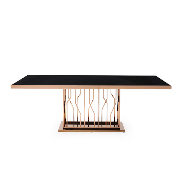 Everly Quinn Altus Metal Base Dining Table & Reviews | Wayfair