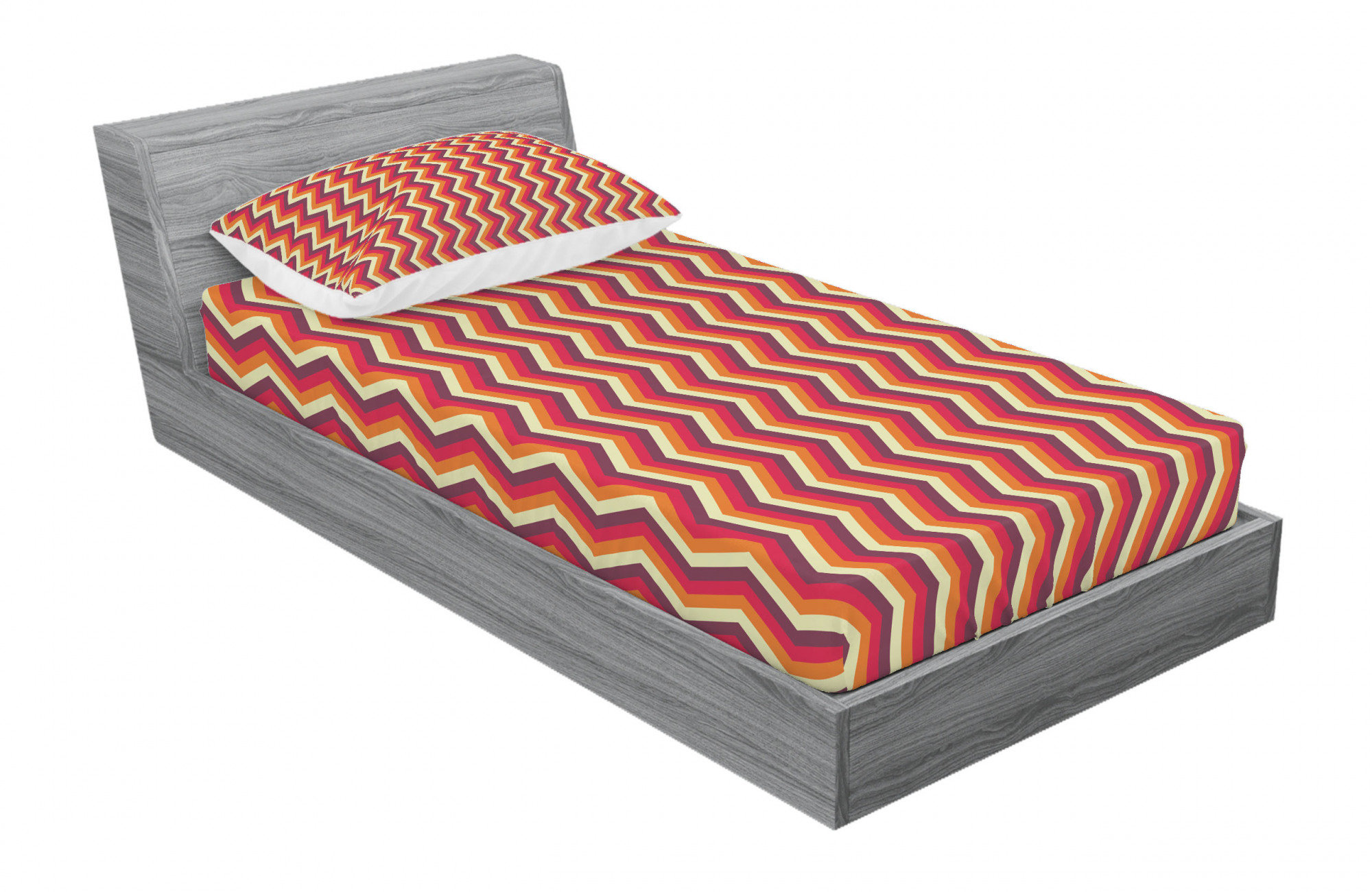 Ambesonne Retro Motif in Funky Parallel Graphic Chevron Sheet Set | Wayfair