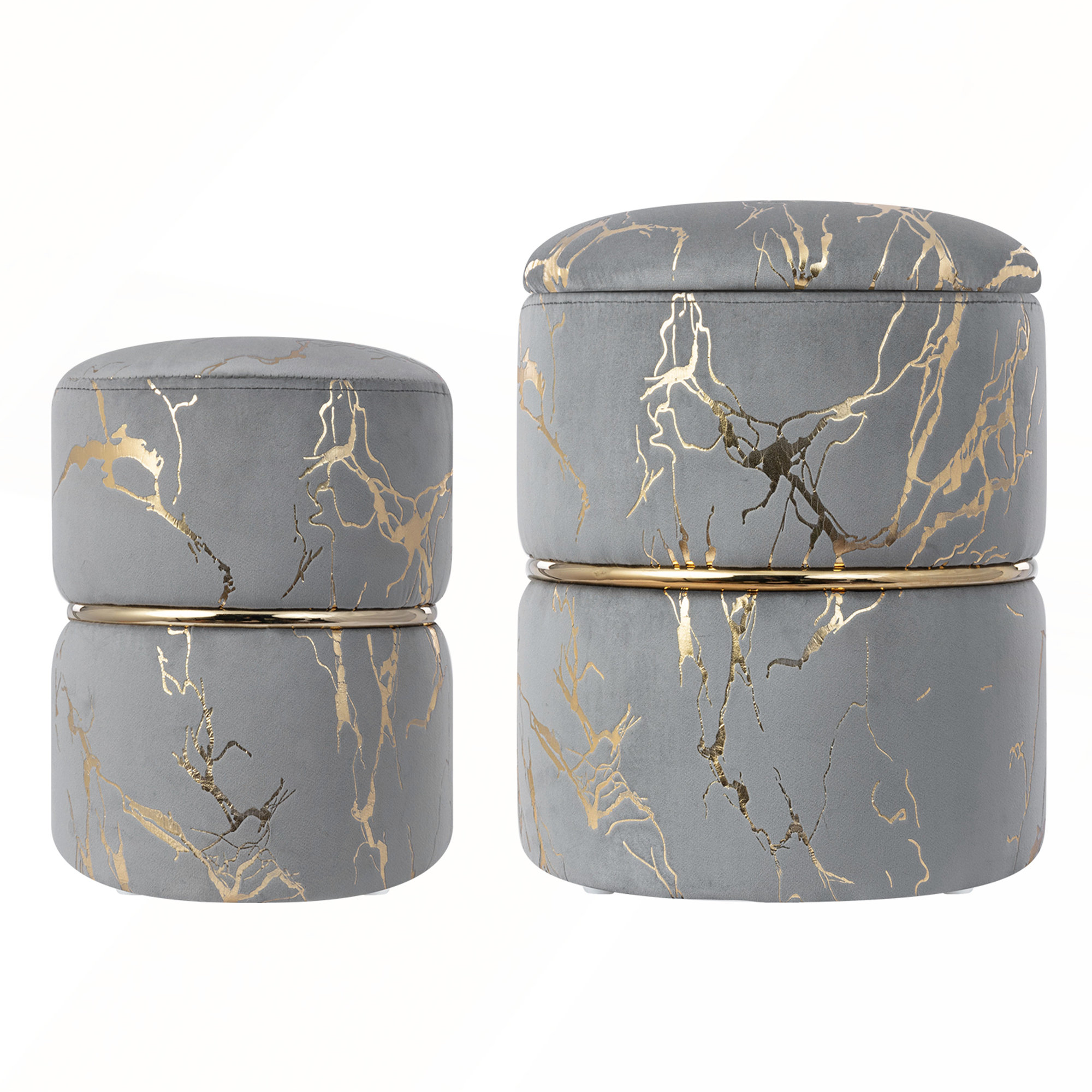Mercer41 Round Ottoman Set of 2 with Storage - Wayfair Canada