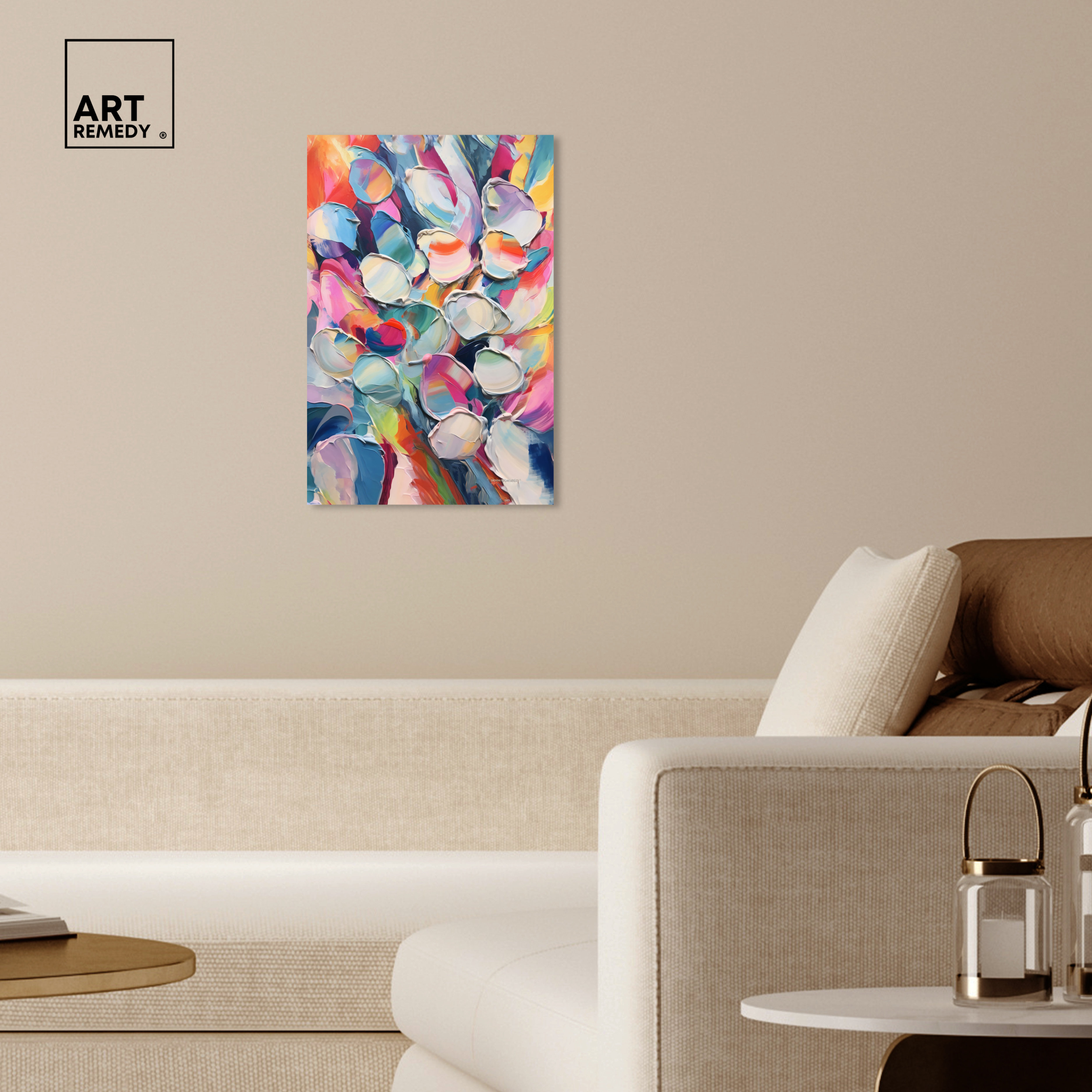 Art Remedy Some Rainbow Petals Retro Modern Abstract Wall Art by Art ...