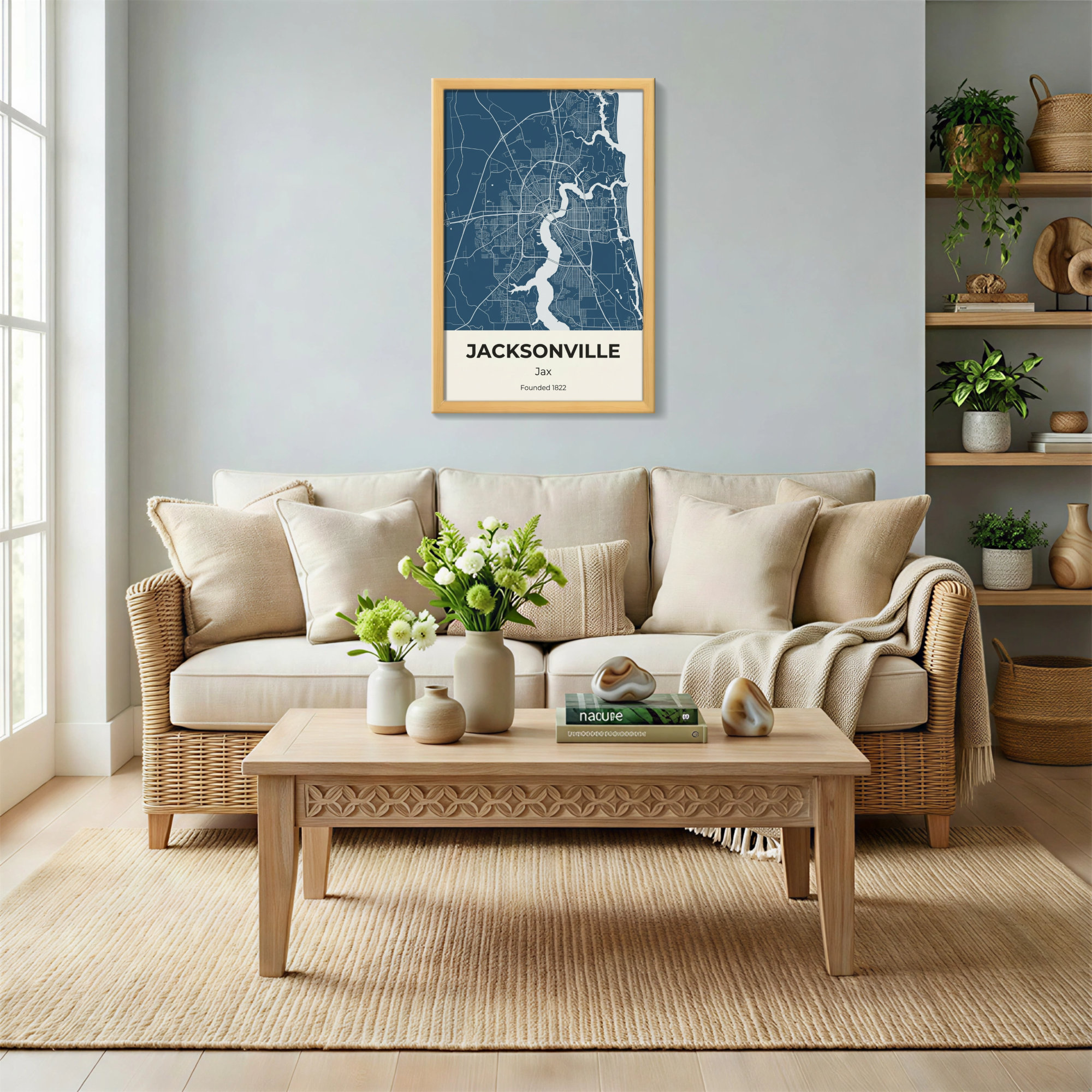 Latitude Run® Scenic & Cityscapes Jacksonville City Map Design Art ...
