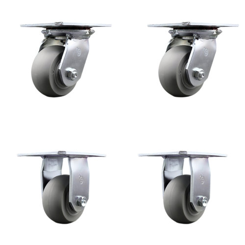 Service Caster 4 Piece Thermoplastic Caster Set | Wayfair