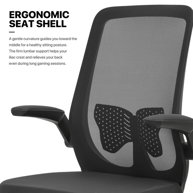 Inbox Zero Office Desk and Chair Set with Wheels and Rotatable Chairs ...