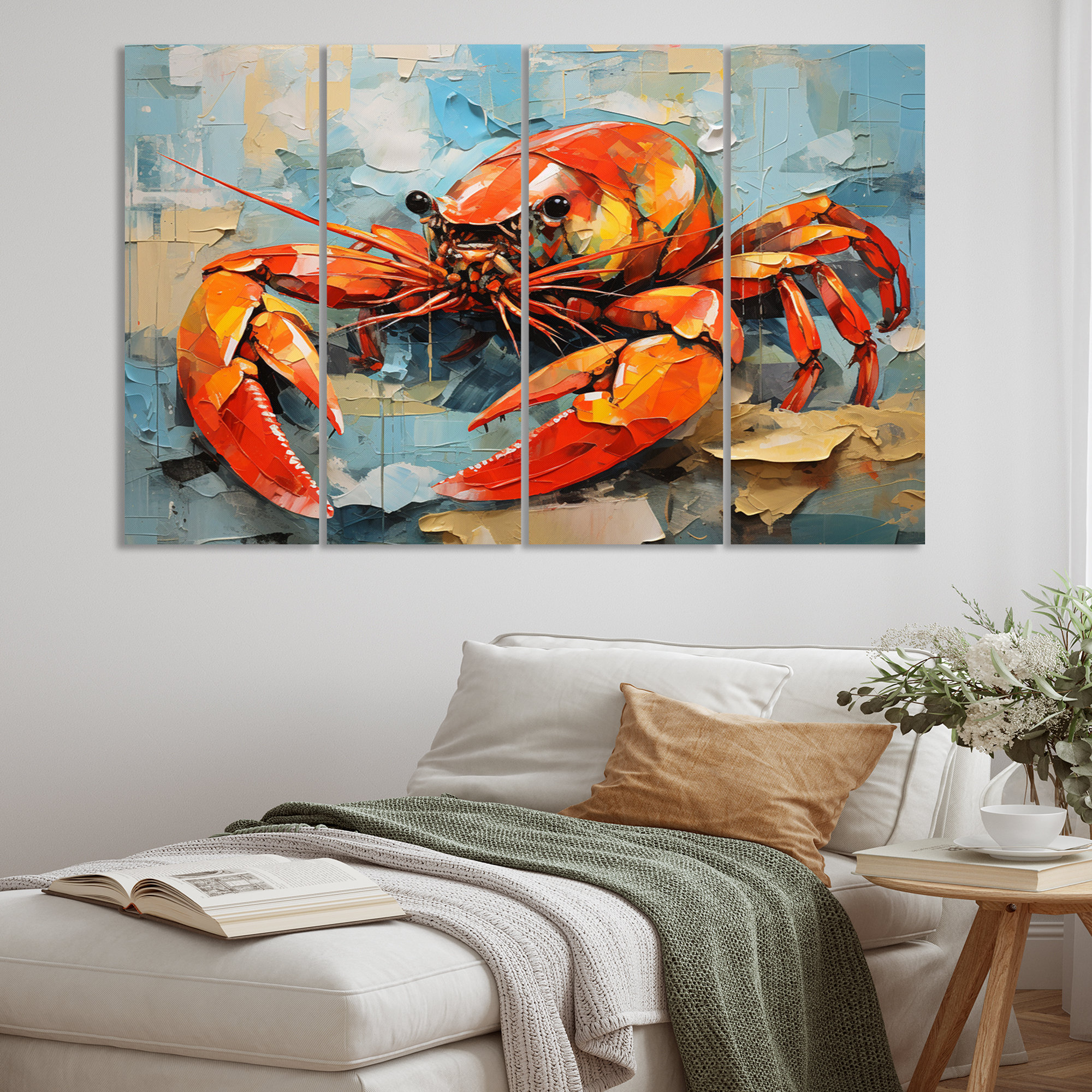 Design Art Crayfish Creek Dweller Collage - Animals Canvas Art Print ...