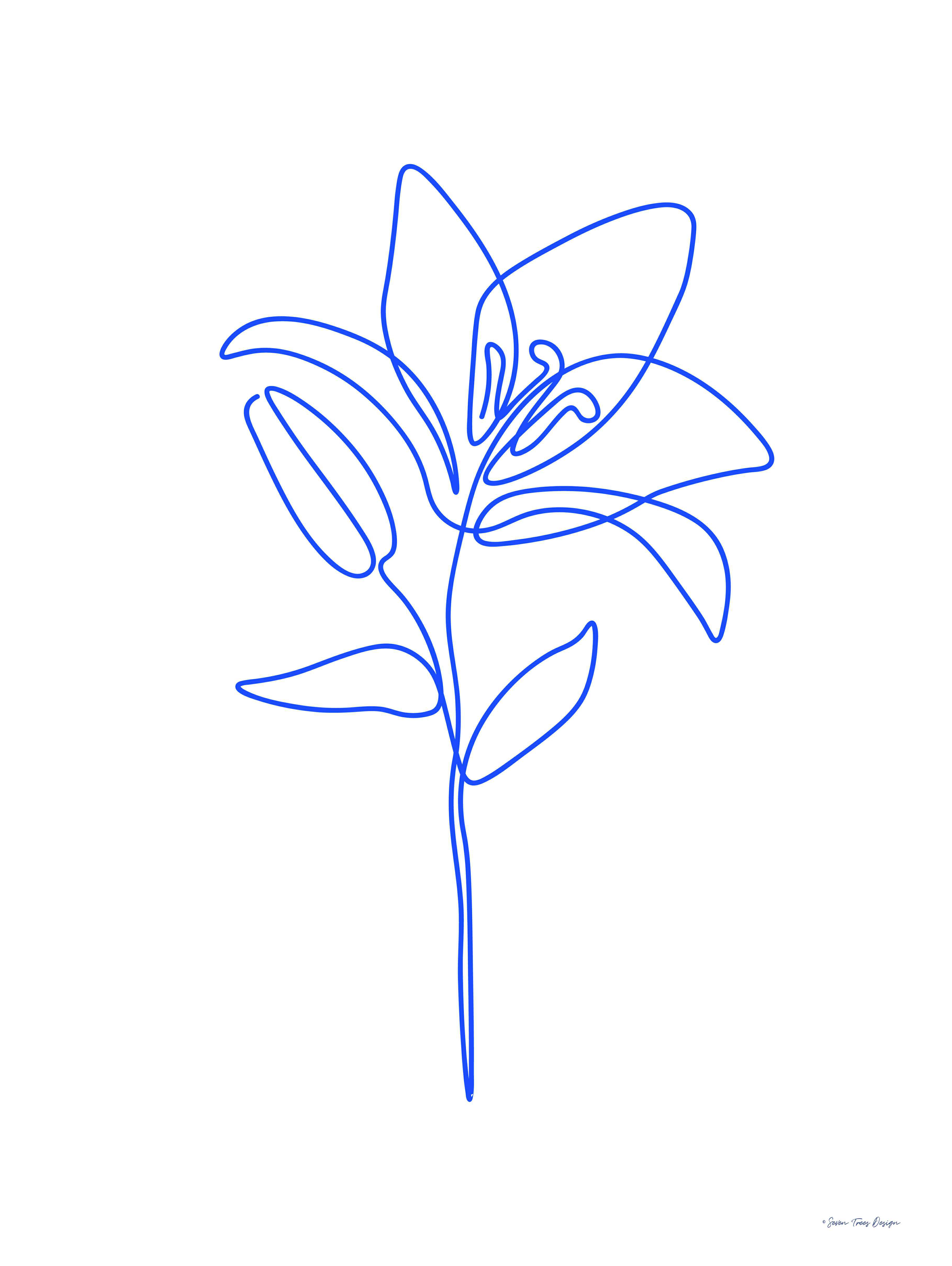 Wildon Home® One Line Flower II - Wrapped Canvas Print | Wayfair