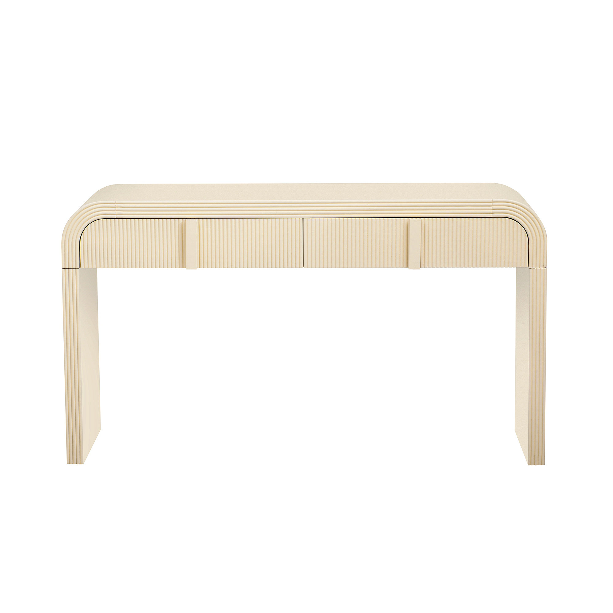 DAPPER DOODLES INC Modern Console Table With 2 Storage Drawers, Fluted ...
